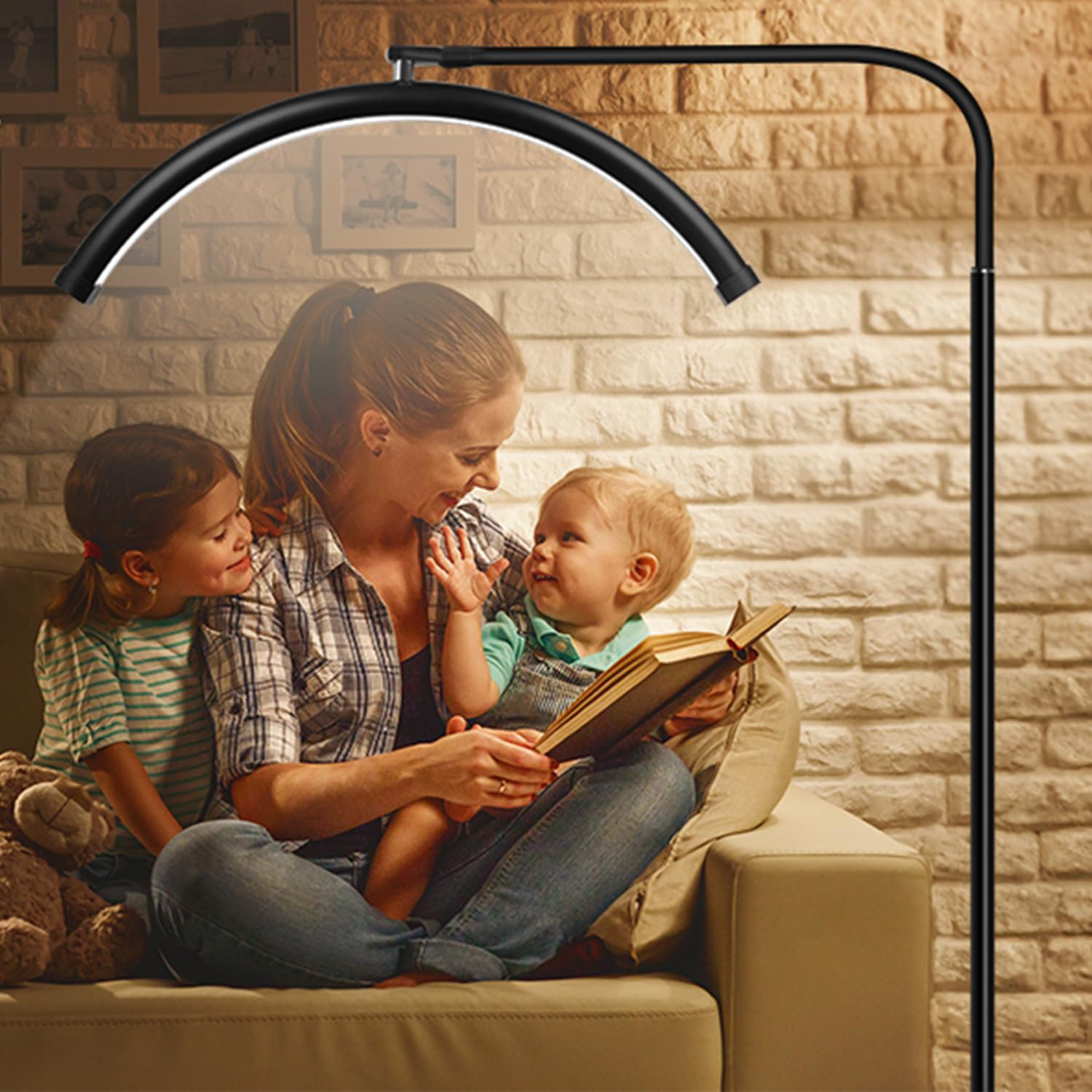 Zeki Shoggy Adjustable Gooseneck Half Moon LED Floor Lamp - Shadow-Free ...