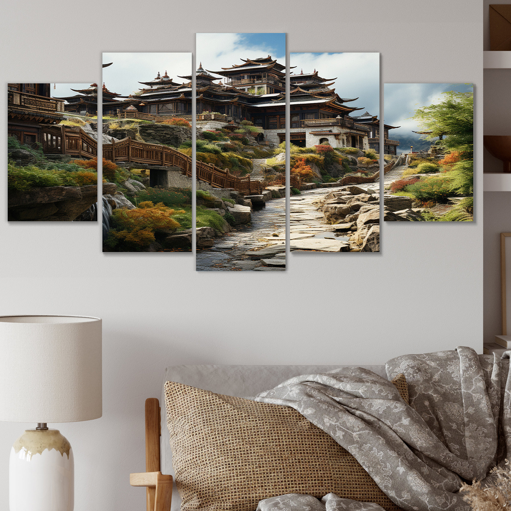 Design Art Asian Art Tibetan Monastery VI - Asian Art Metal Wall Decor ...
