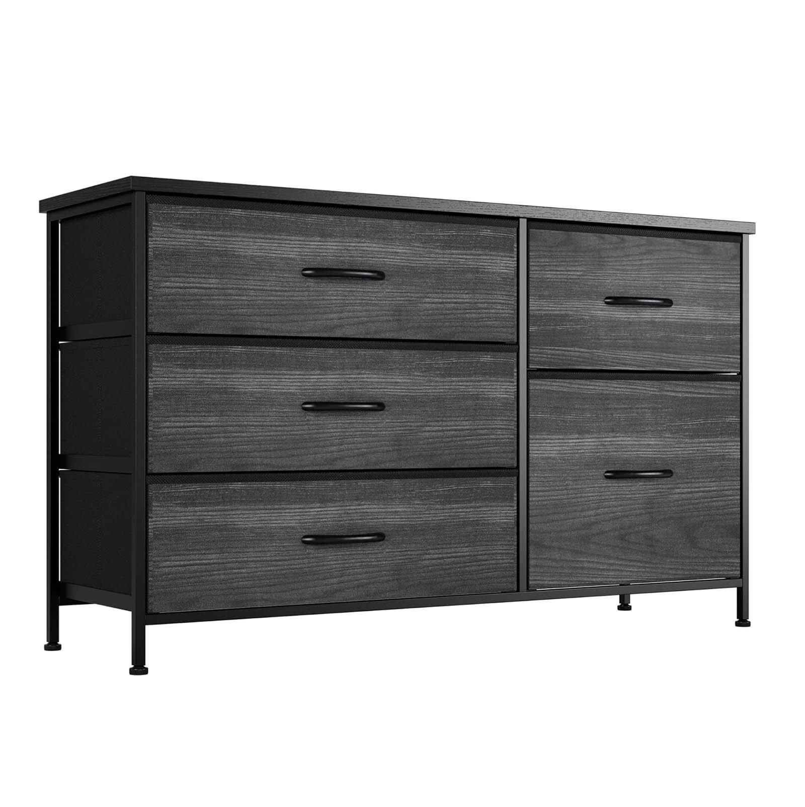 Ebern Designs Dresser For Bedroom With 5 Drawers, Kids Dresser Wood Grain Print, Dressers ...