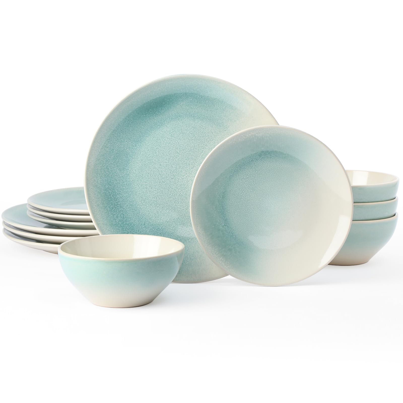 Orren Ellis 12 Piece Dinnerware Sets, Plates And Bowls Sets For 4 ...
