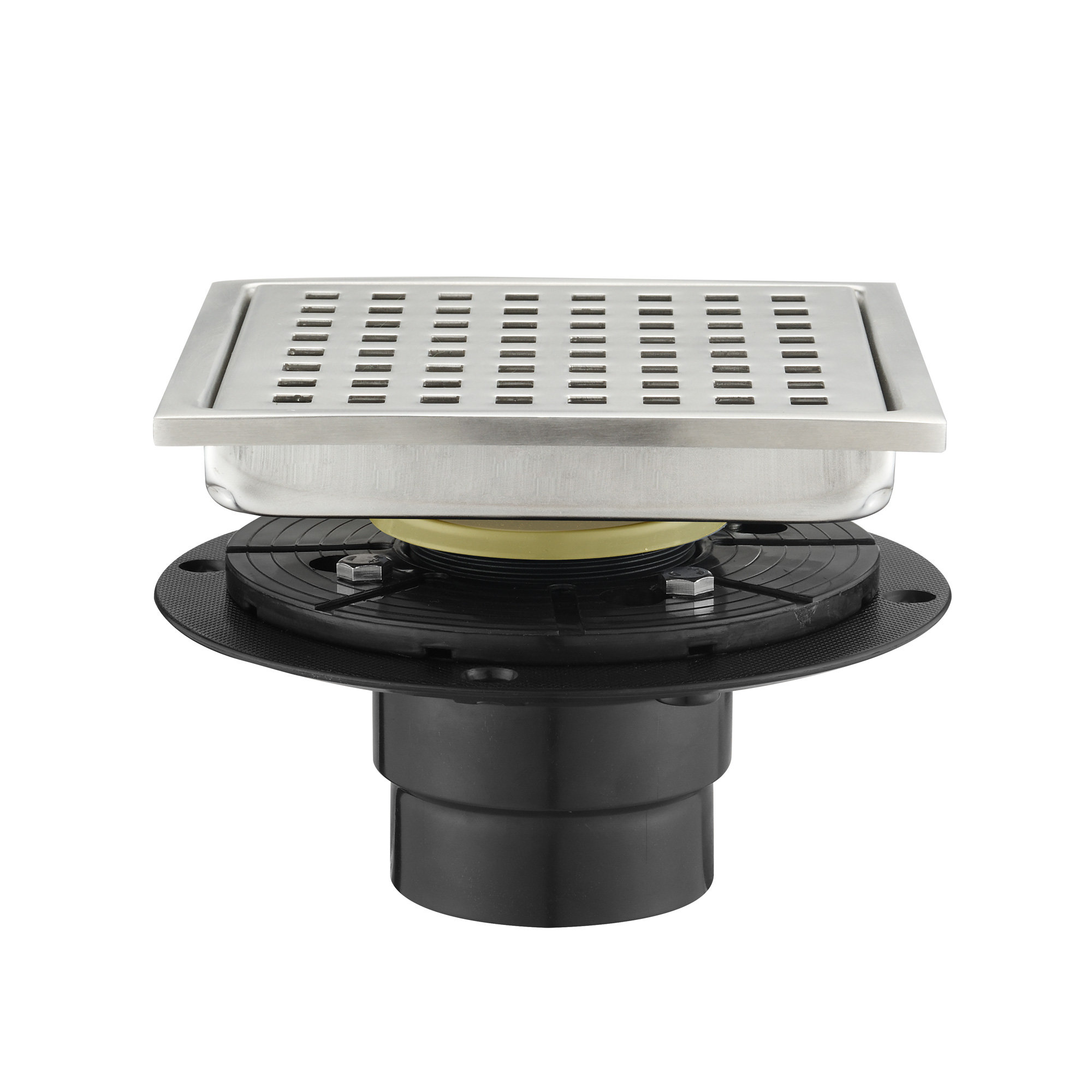 Kaden Ena INC Square Shower Drain 6 Inch, Stainless Steel Shower Floor ...