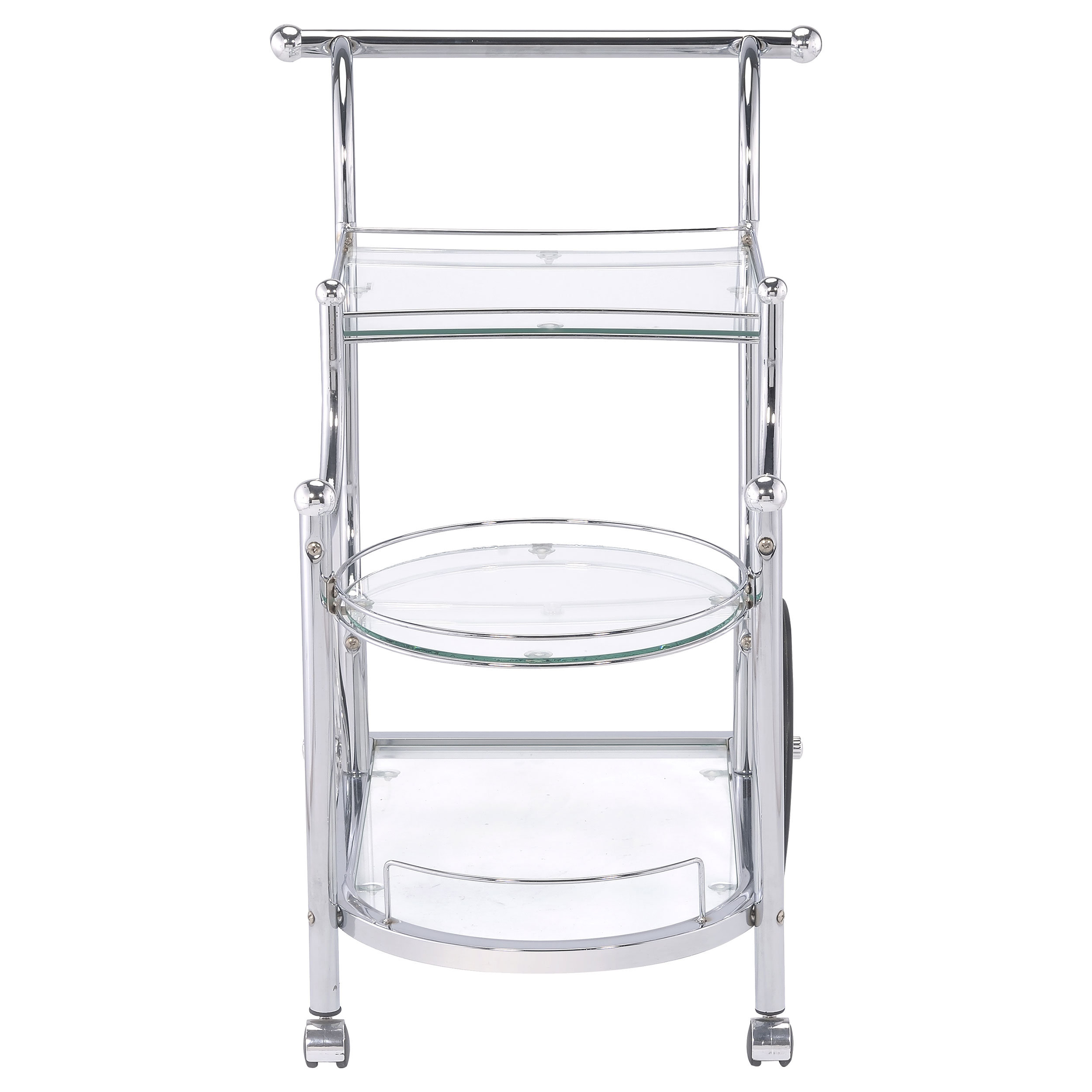 House of Hampton Javiah 3-Tier Serving Cart Chrome And Clear - Wayfair ...