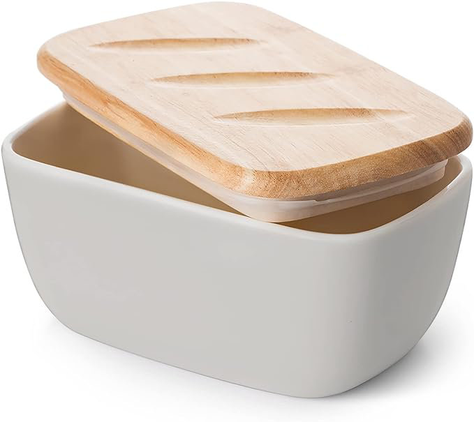Gracie Oaks Butter Dish, Ceramic Butter Dish with Lid for Countertop ...