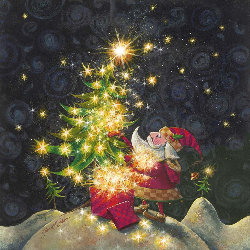 The Holiday Aisle® Santas Star Tree On Canvas by Janet Stever Print ...