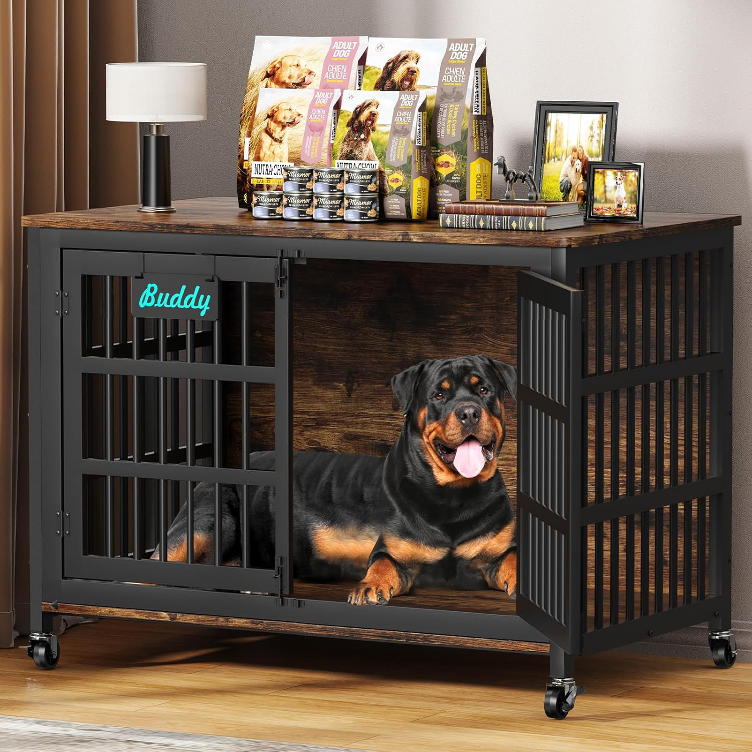 Tucker Murphy Pet™ XXL Dog Crate Furniture with Name Tag, Heavy Duty ...