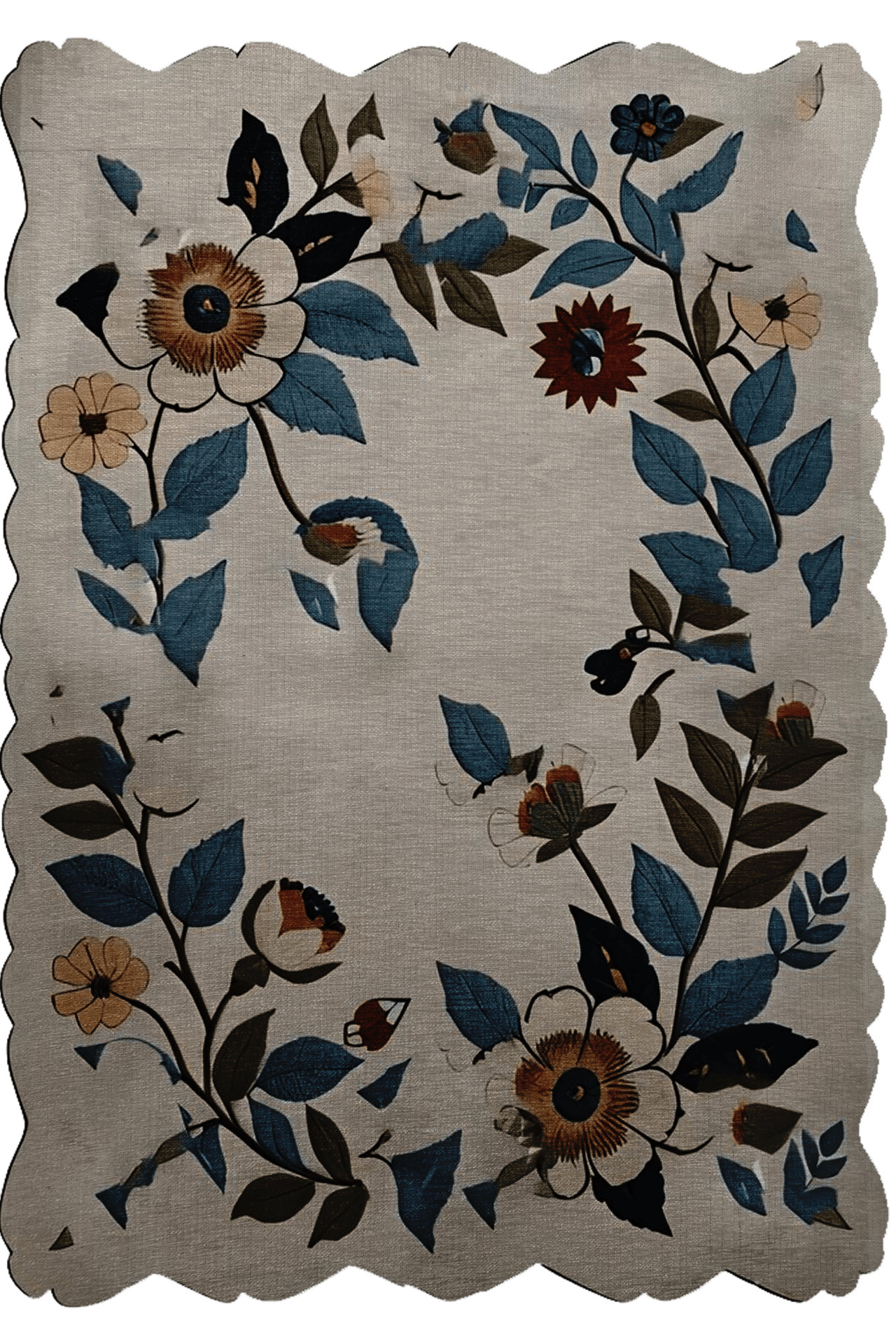 Bloomsbury Market Shape Collection Beige-Themed Floral Vine and Flower ...