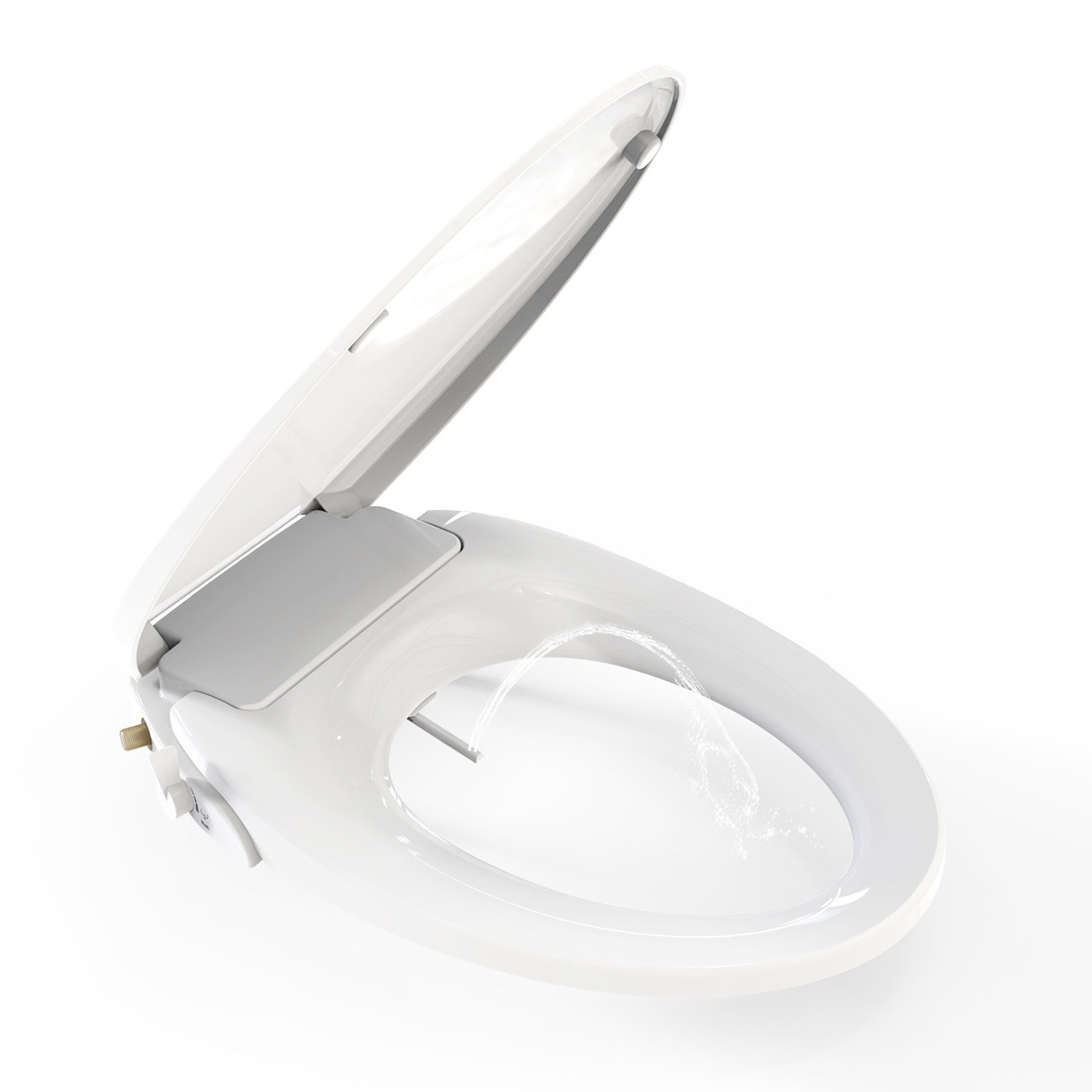 Auxiwa Elongated Manual Bidet Toilet Seat With Self Cleaning Dual ...