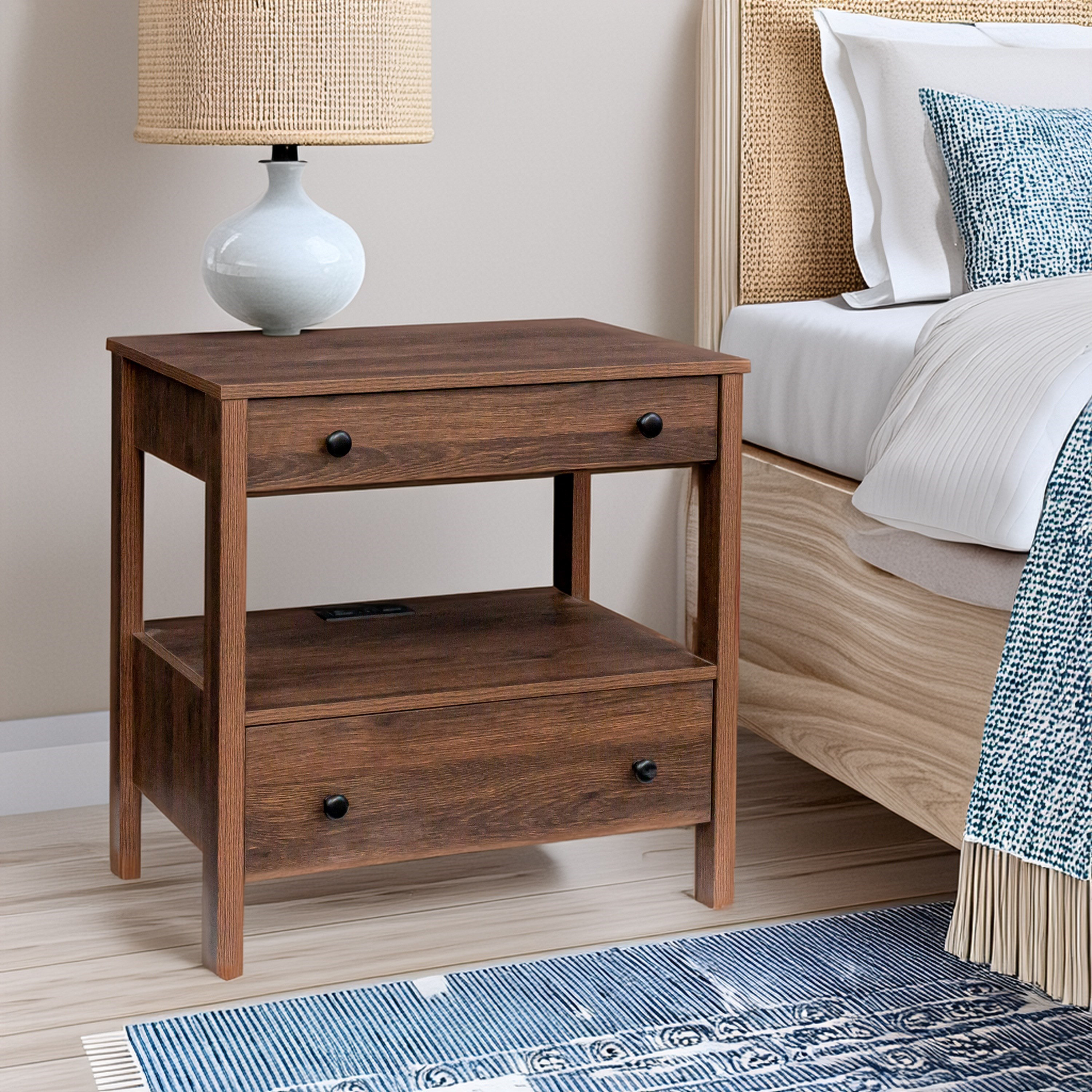 Winston Porter Rae Engineered Wood Nightstand & Reviews | Wayfair