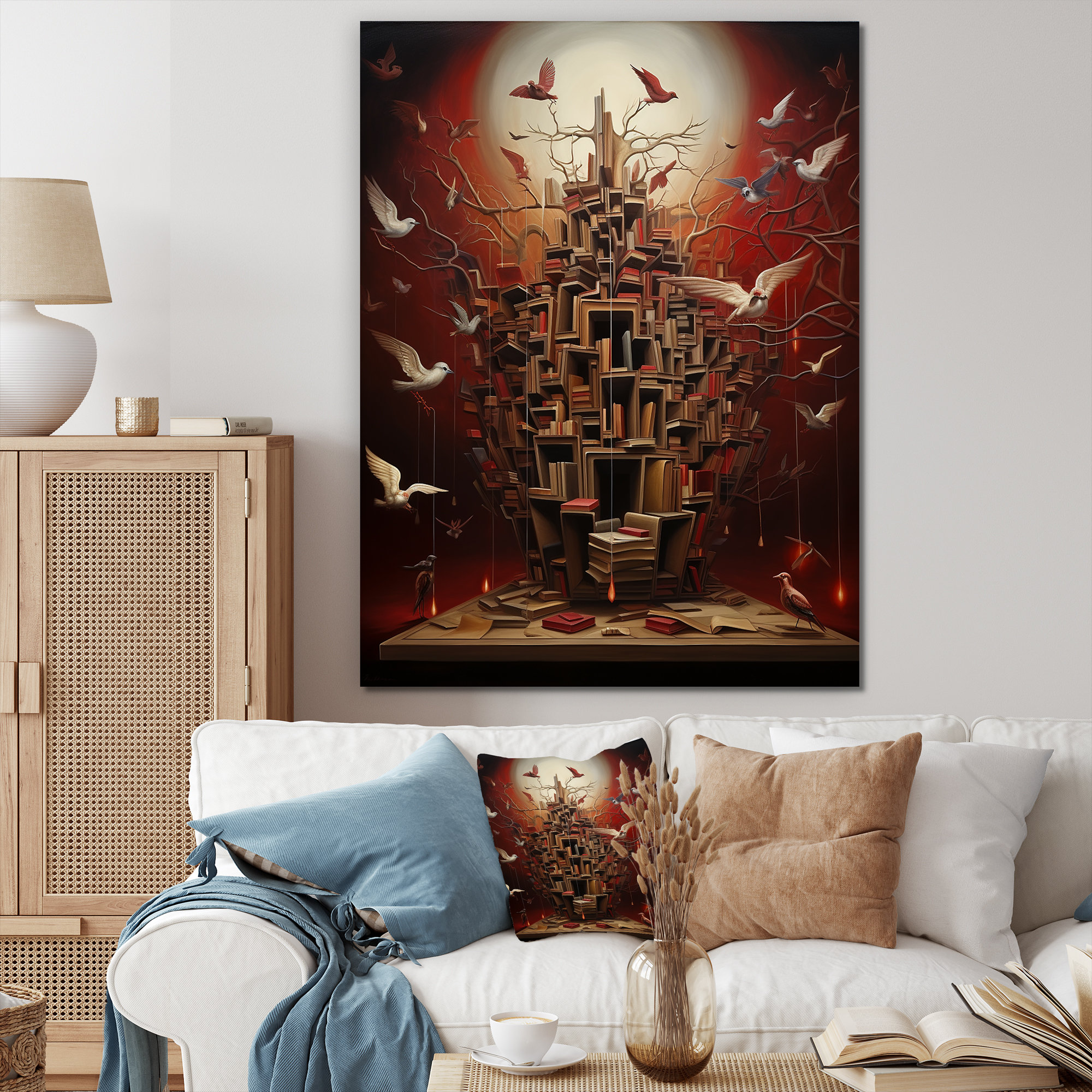 Design Art The Minds Library Of Surrealism - Surrealism Canvas Art ...