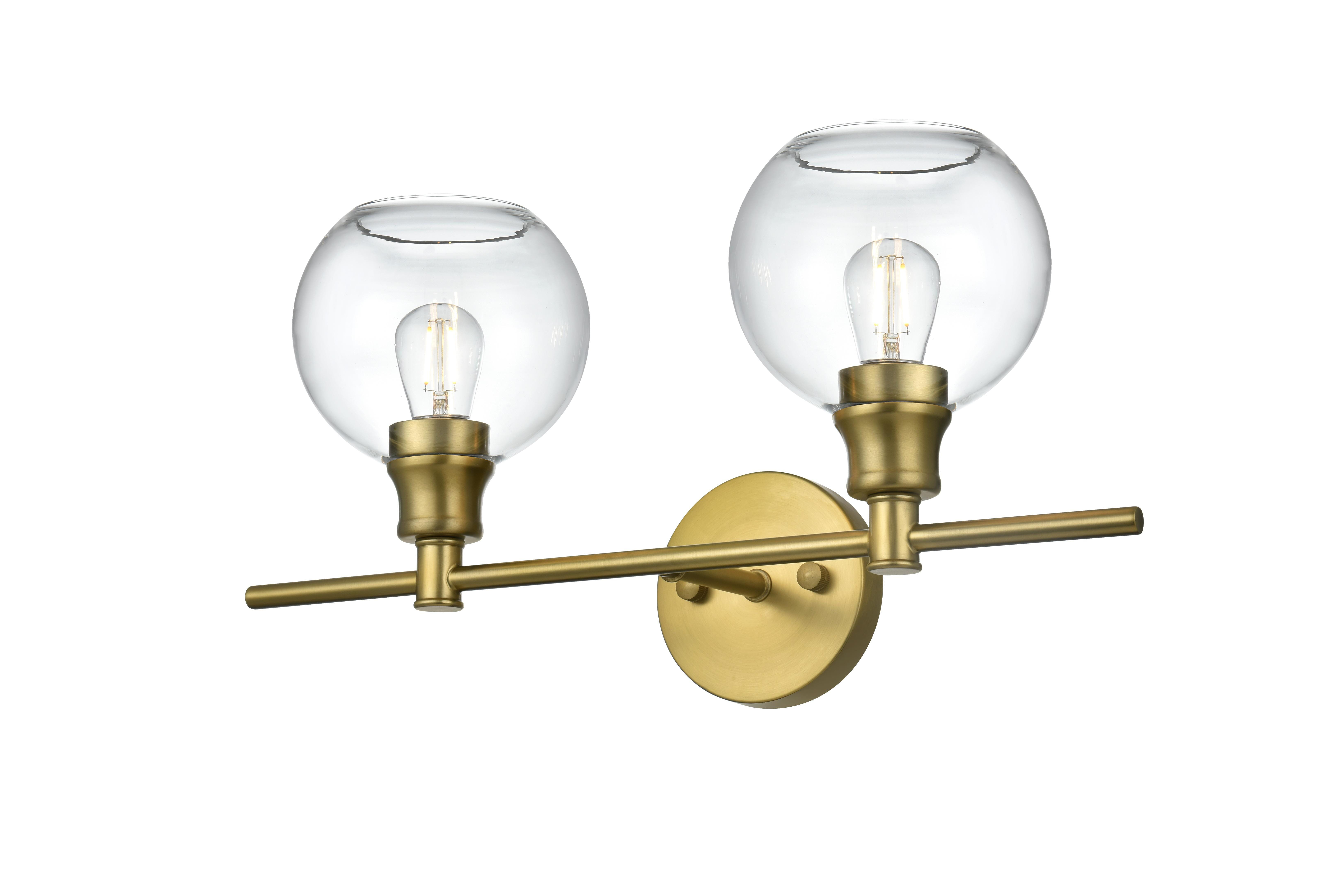 Ebern Designs Collier Light Satin Gold and Glass Wall Sconce | Wayfair