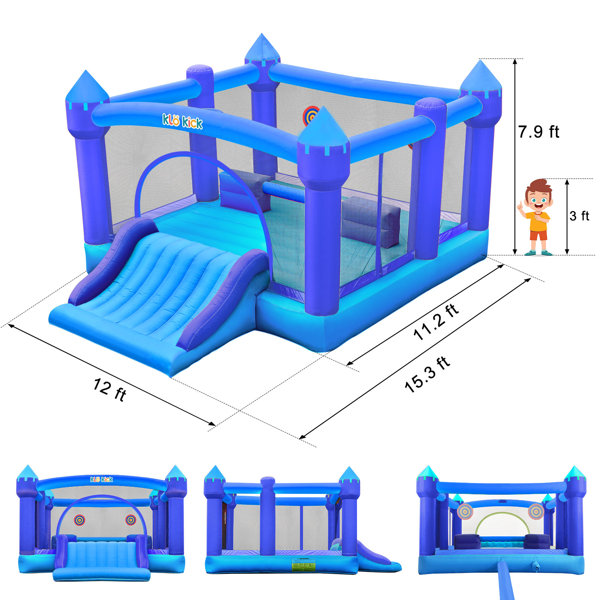 Klo Kick 15.3' X 12' Bounce House ith Slide and Air Blower & Reviews ...