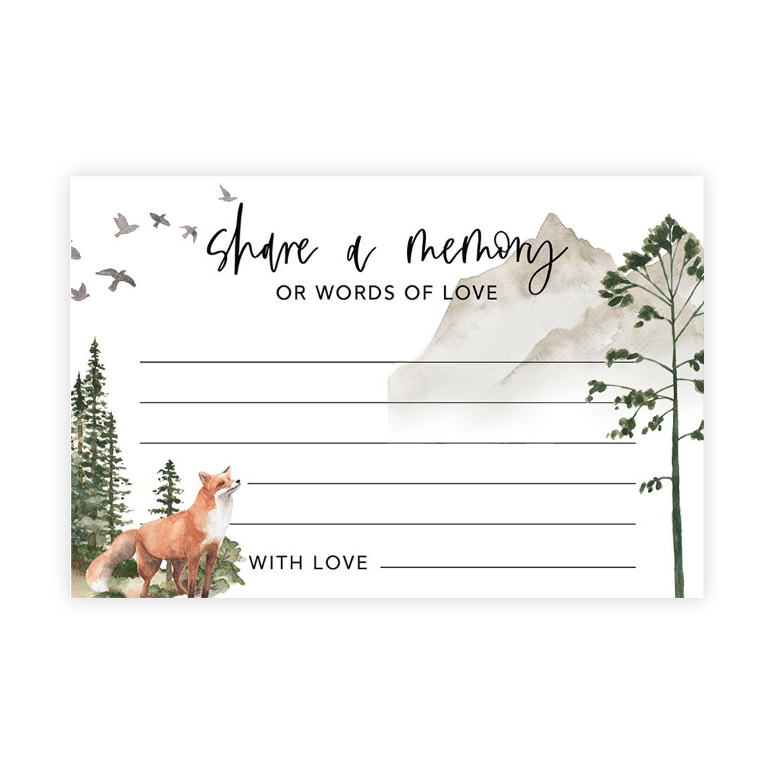 Koyal Wholesale Share A Memory Cards, Woodland Fox 4" X 6" Cards For ...