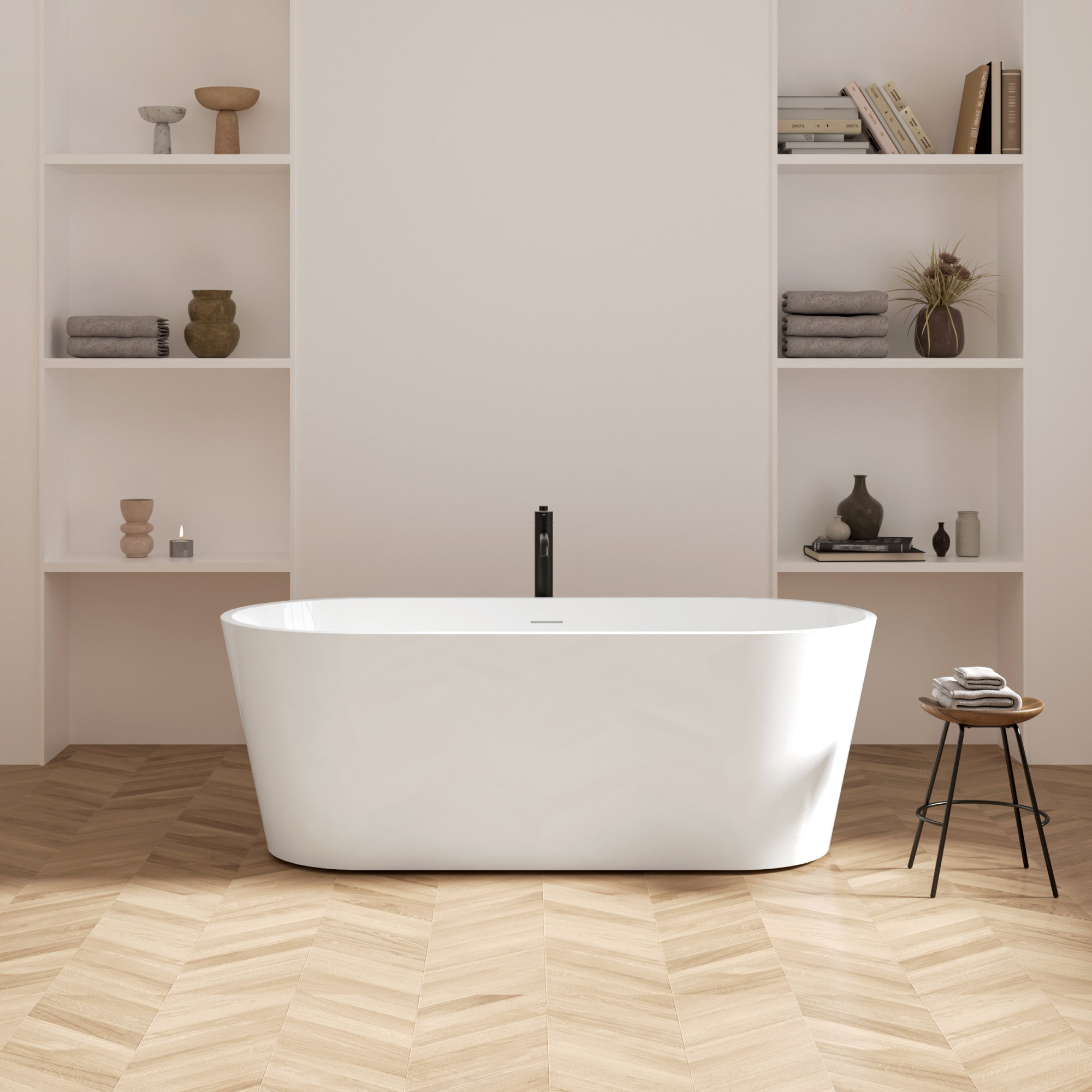 Go Peak Track 67'' Acrylic Freestanding Bathtub, Modern & Contemporary ...