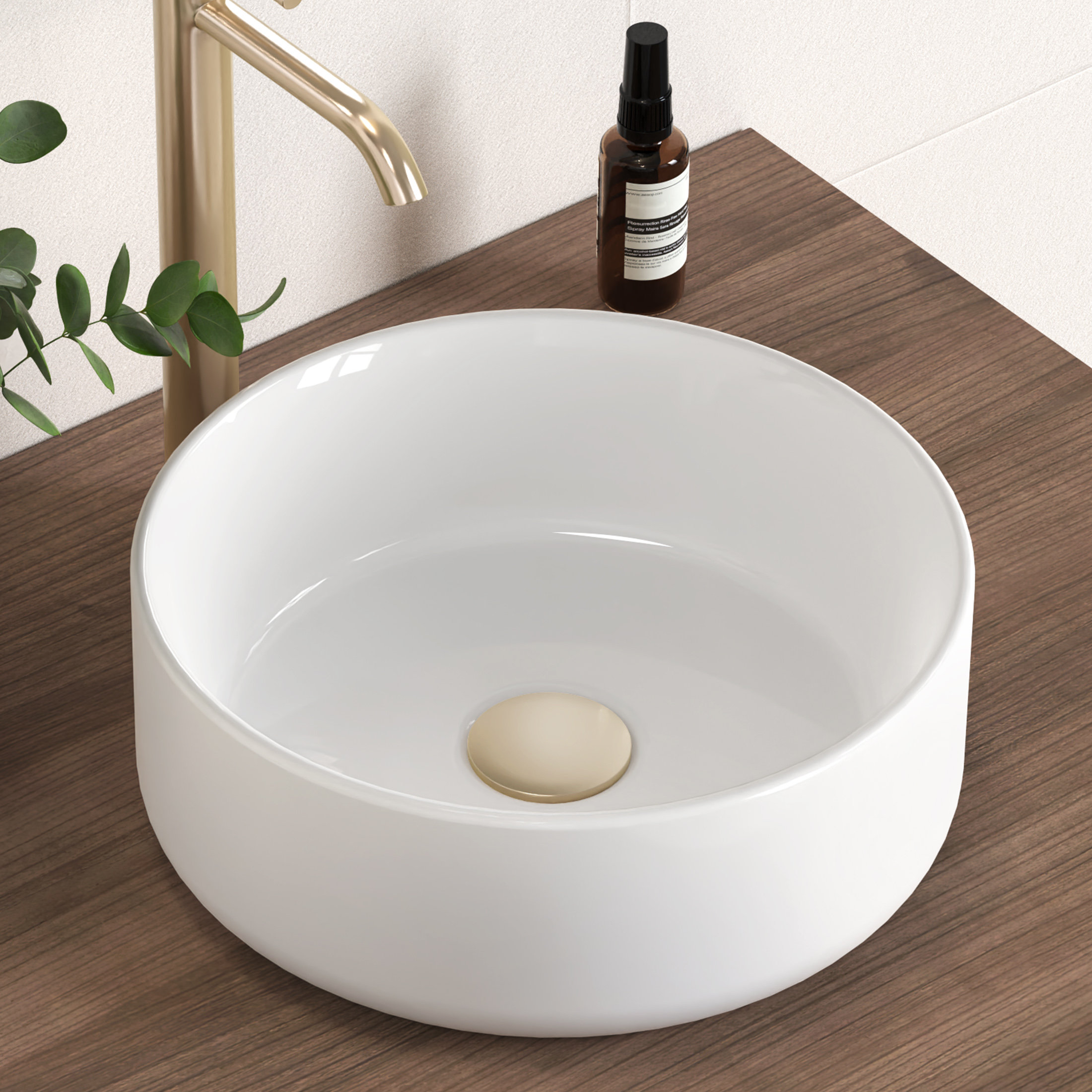 KES Bathroom Sink Small Vessel Sink RV Bathroom Sink 12'' White Ceramic ...