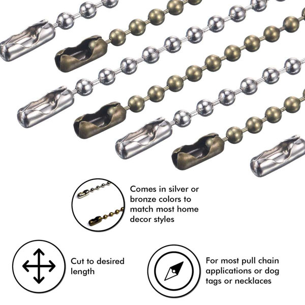 Luxtrada Beaded Pull Chain Extension with Connector for Ceiling Fan or ...