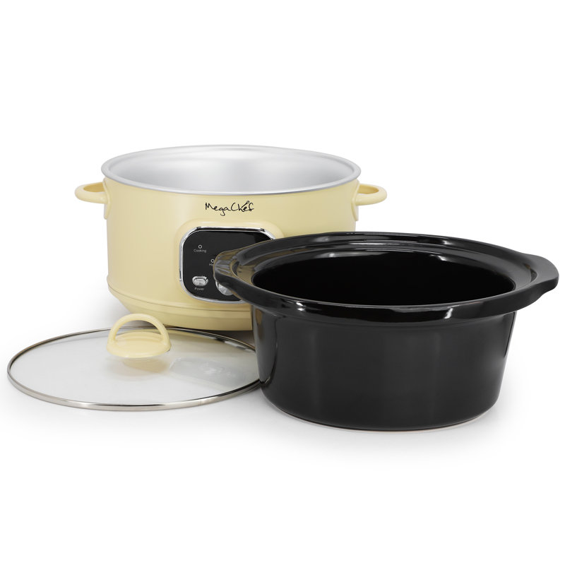 MegaChef 3.5 Liter Electric Slow Cooker in Ivory | Wayfair