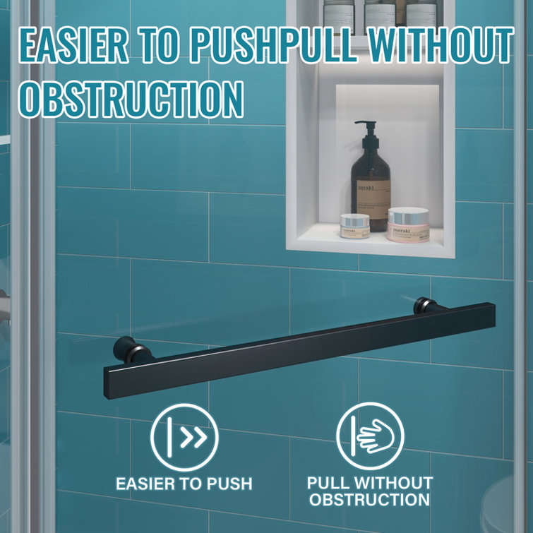 ExBrite 38'' W x 38'' D x 72'' H Semi-Frameless Neo-angle Reversible ...