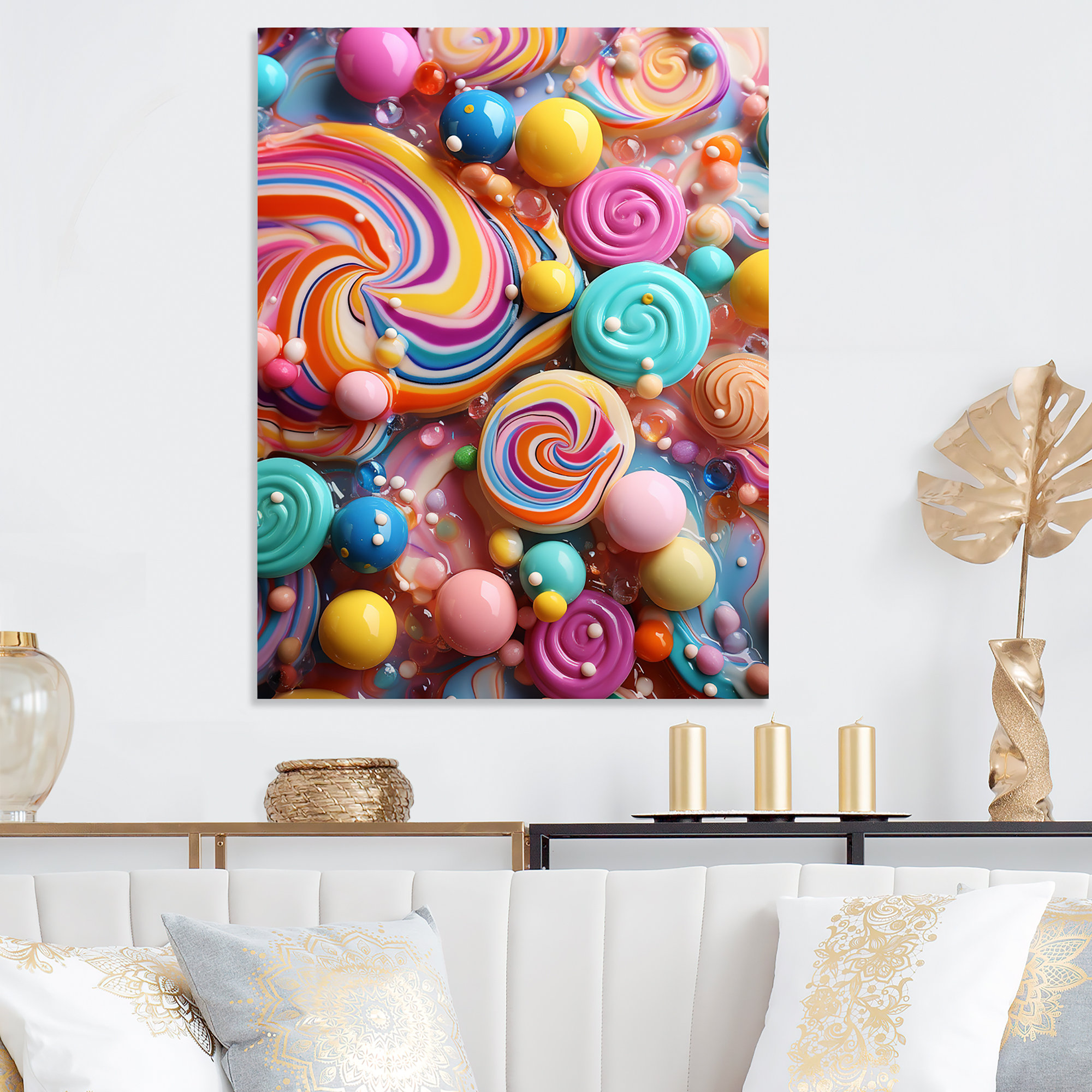 Ivy Bronx Colorful Sweet Pop Candy Elegance - Pop Art Metal Wall Art ...