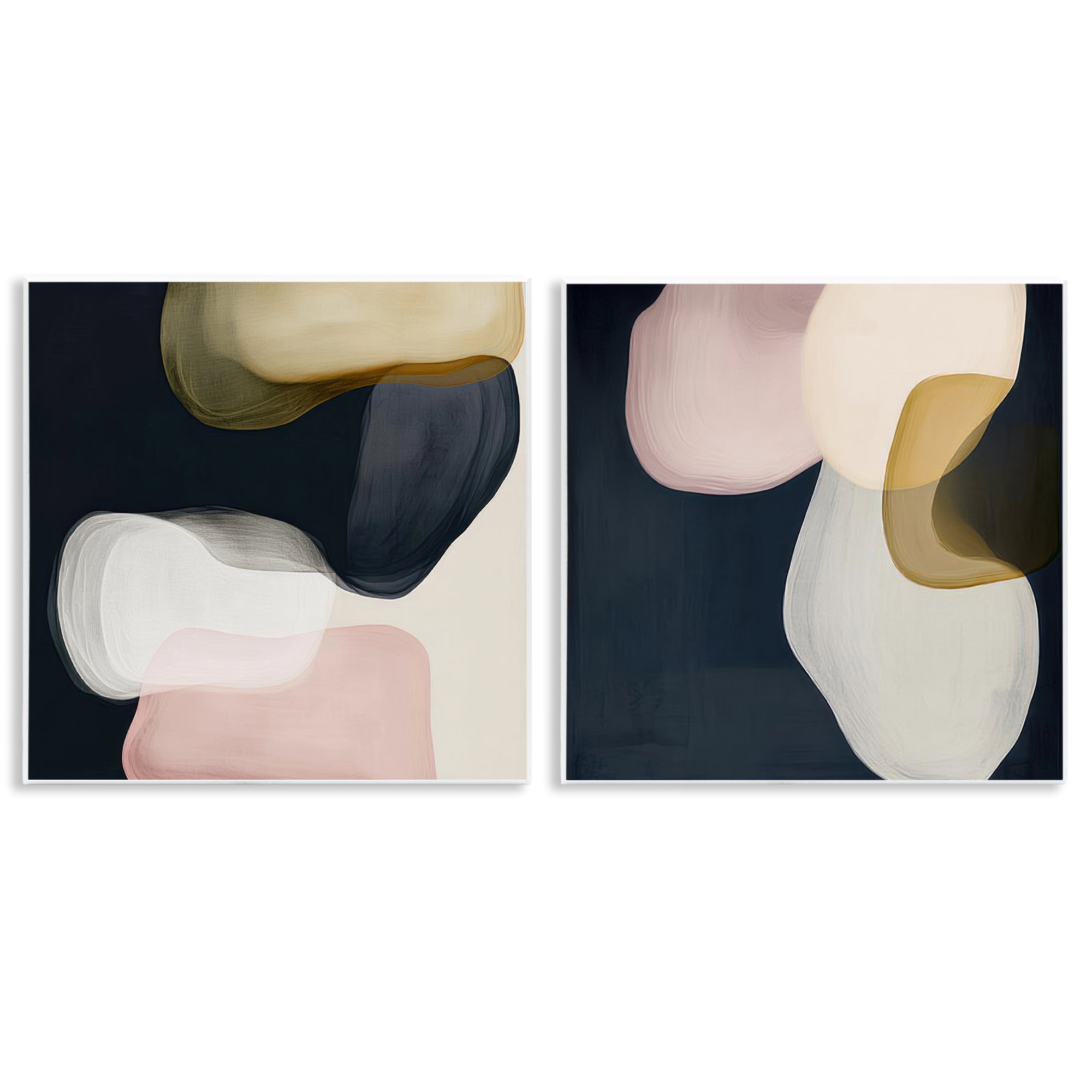 Highland Dunes Rounded Oblique Shapes 2 Piece Wall Plaque Art Set ...