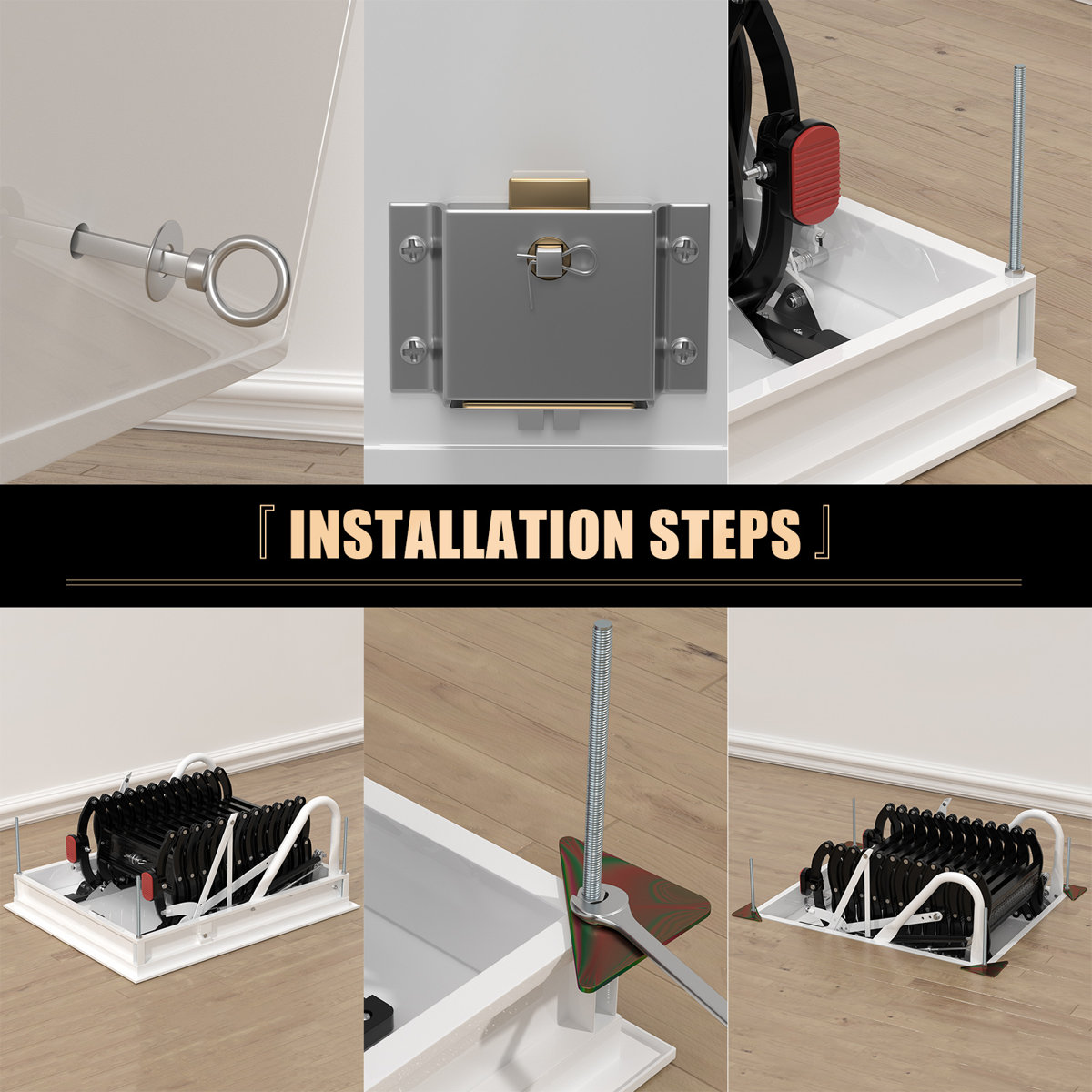 Artudatech Sellman 9.84 Ft Steel Ceiling Ladder With 660 Lbs Capacity ...