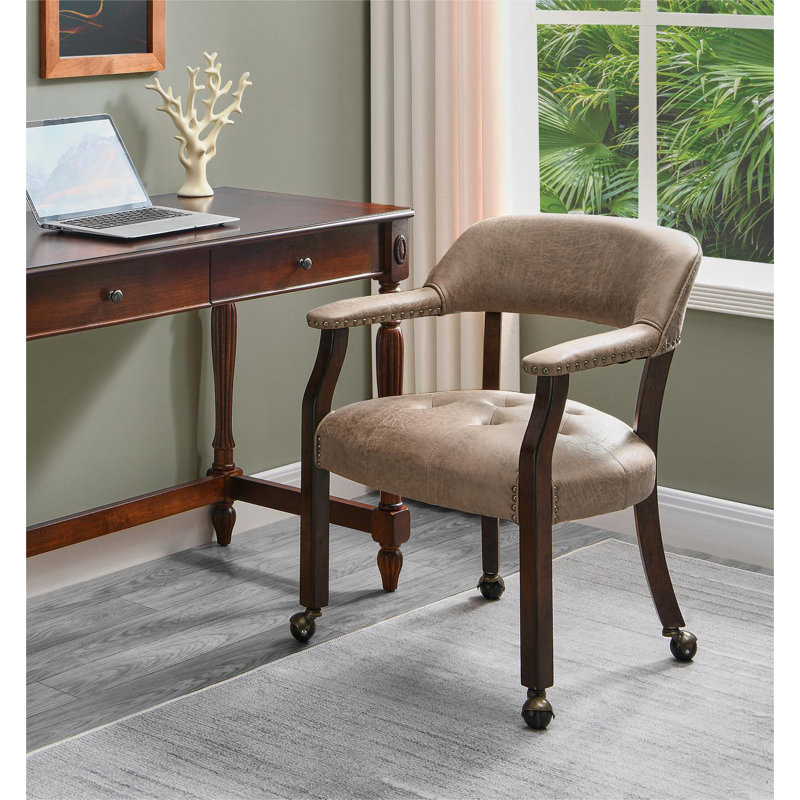 Red Barrel Studio® Elani Bankers Swivel Tufted Dining Chairs with ...