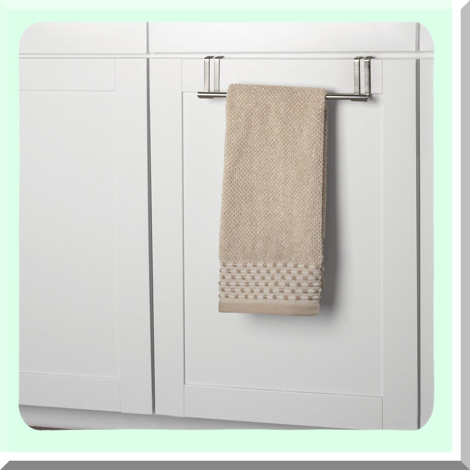 BRBCA QuickFit No-Install Door Bar: Brushed Nickel Kitchen & Bathroom ...