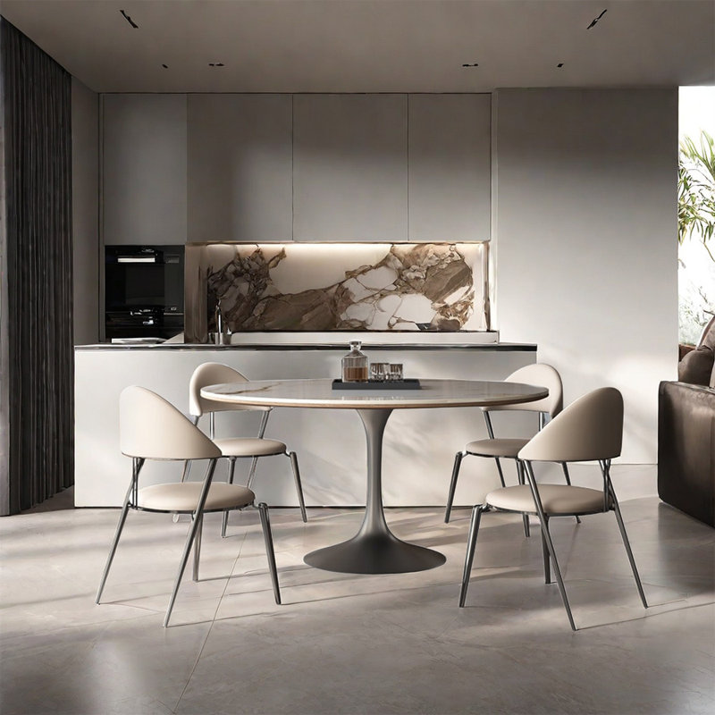 ZKuylo Modern sintered stone round dining table sets | Wayfair
