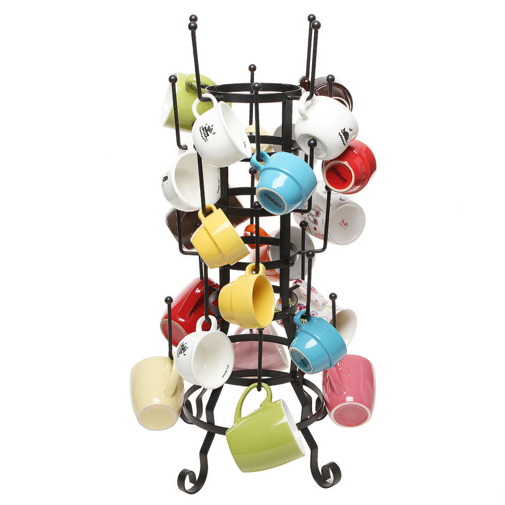 Wildon Home® Boadicea 24 Hook Iron Coffe Mug Tree & Reviews | Wayfair