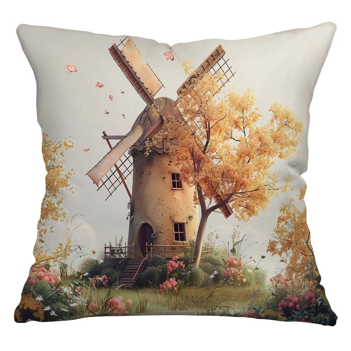 VisionDecor Windmill Throw Pillow, Structure Pillows | Wayfair