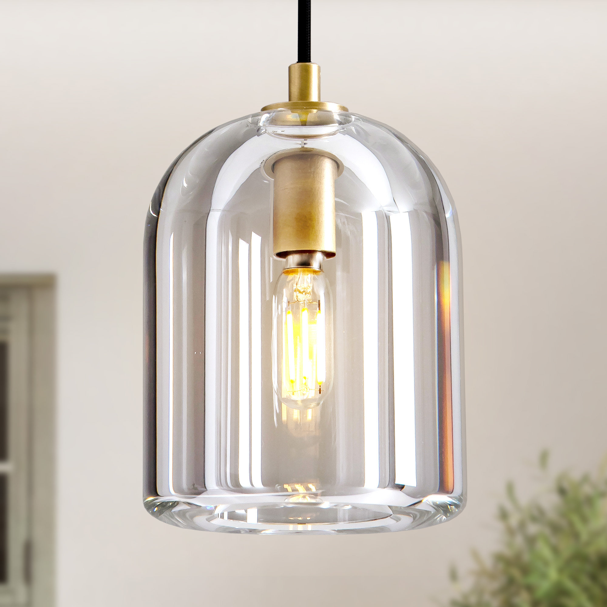 Hokku Designs Thamar 1 -Crystal Hemisphere Pendant Light,Kitchen ...
