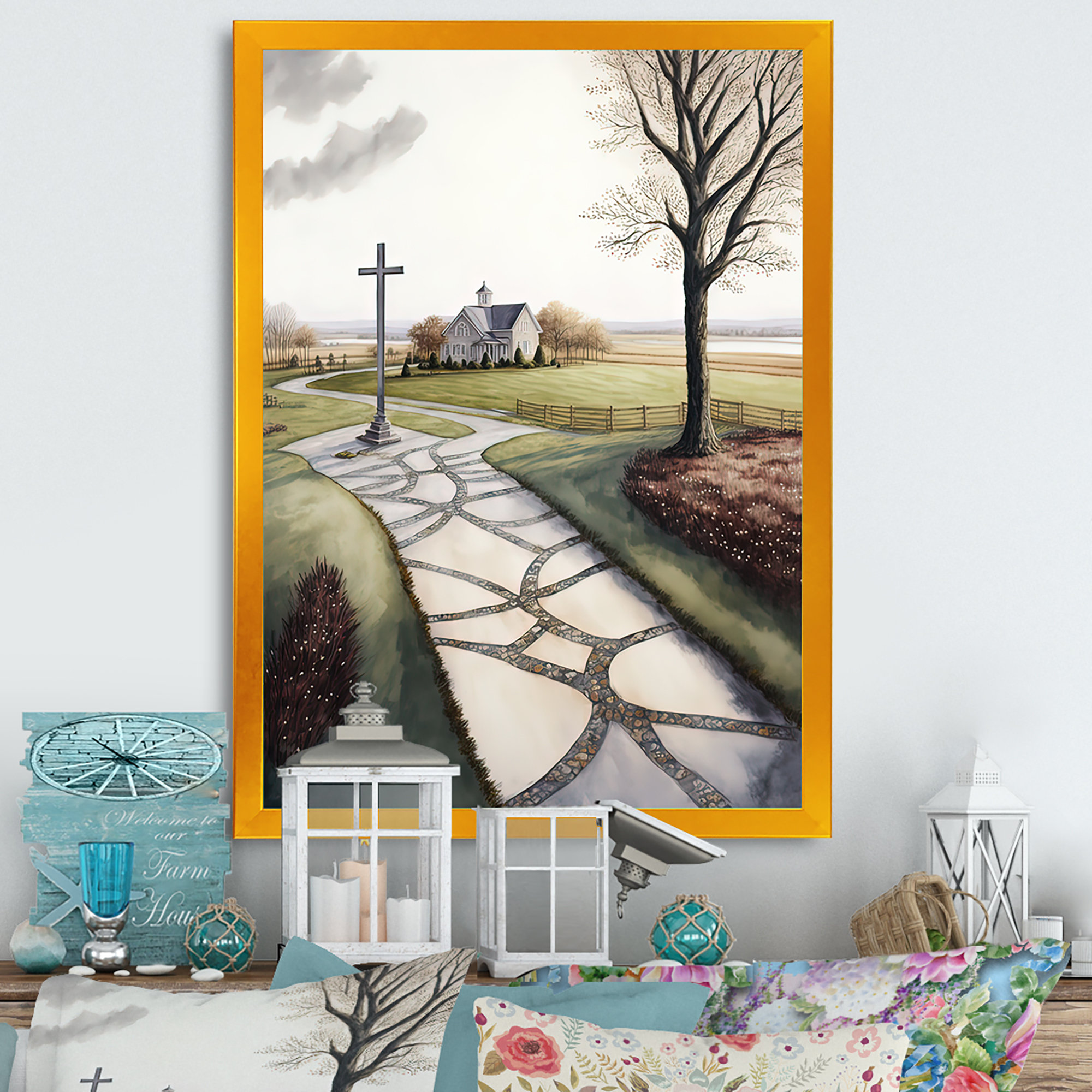 Red Barrel Studio® Winding Path To Church II On Canvas Print | Wayfair