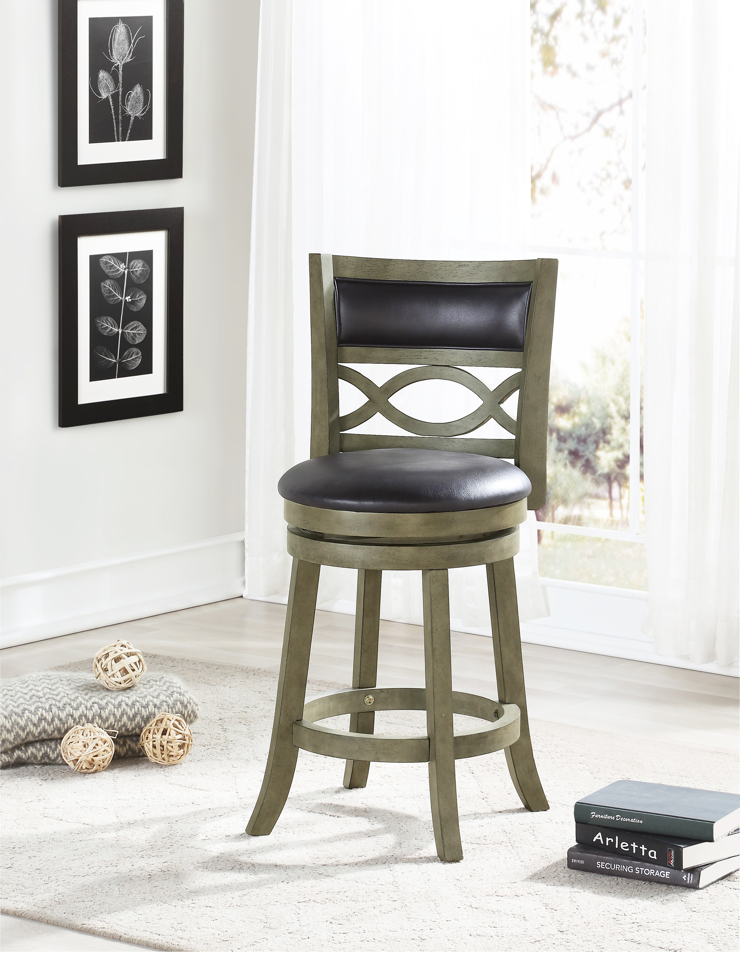 Canora Grey Kopasz Swivel Bar & Counter Stool in Olive Gray & Reviews ...