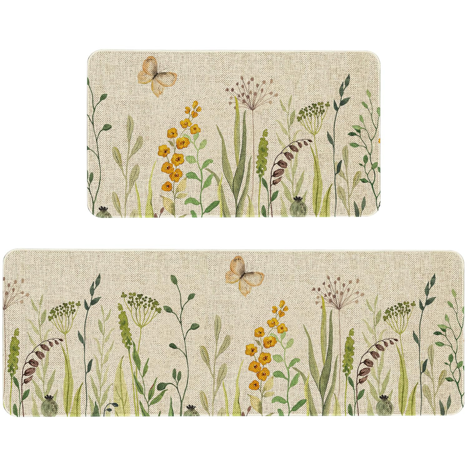 Rosalind Wheeler Farmhouse Decorative Kitchen Rug Sets 2 Piece | Wayfair
