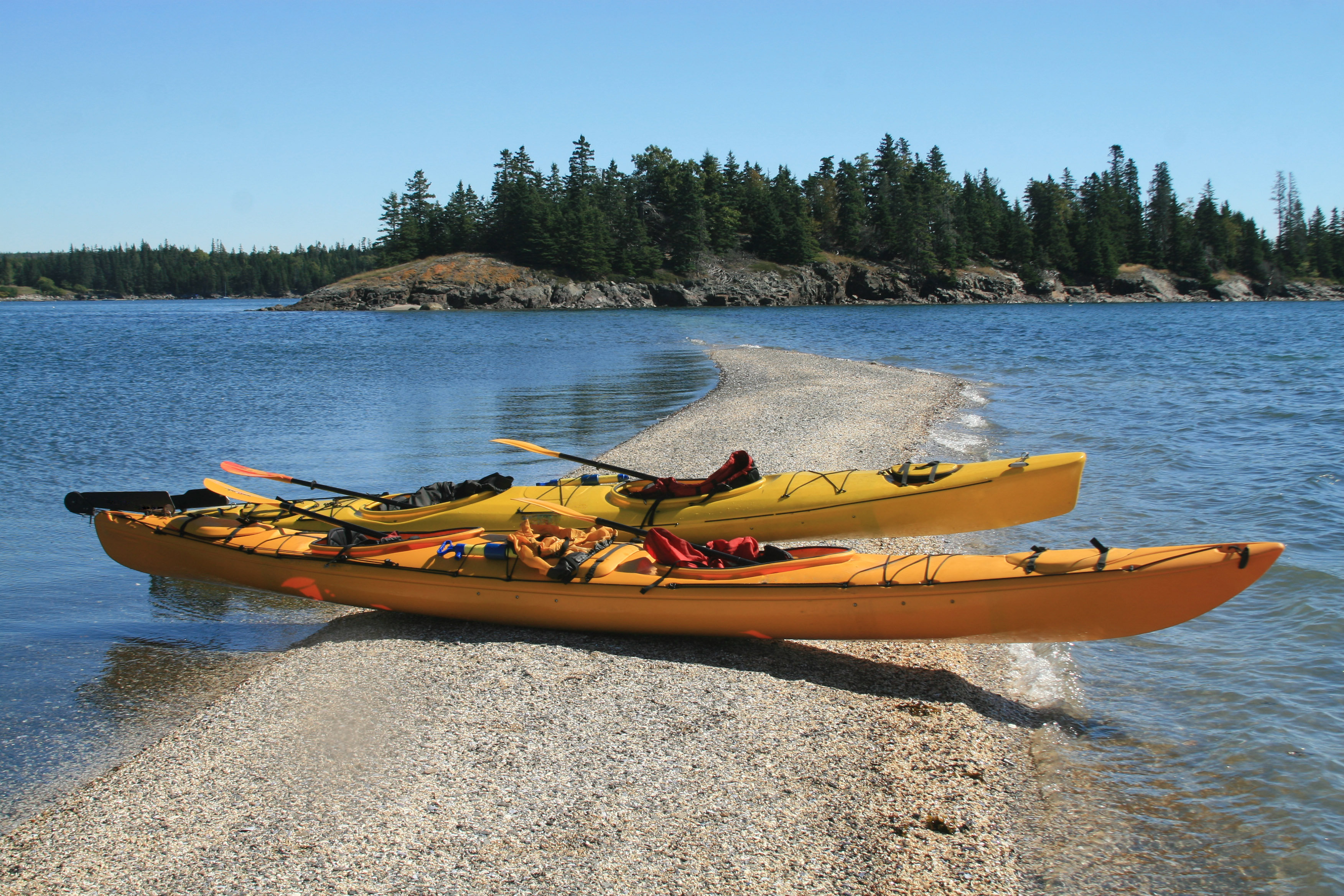 Breakwater Bay Two Yellow Kayaks - Wrapped Canvas Photograph | Wayfair