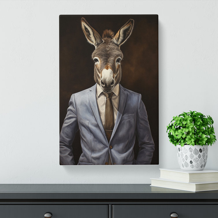 Happy Larry Donkey in a Suit Painting No.2 | Wayfair.co.uk