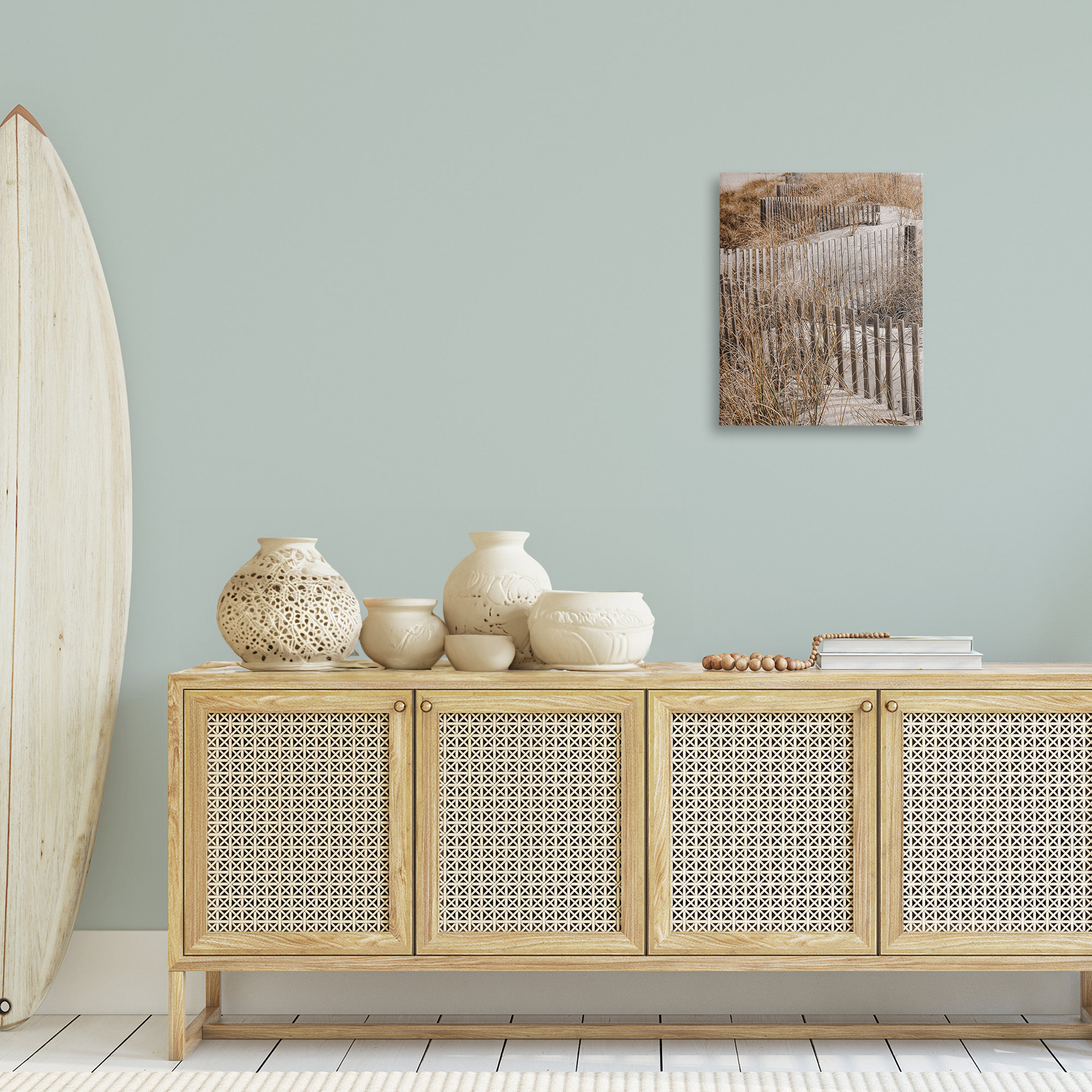 Highland Dunes Snaking Beach Fence Canvas Wall Art by LSR Design Studio ...