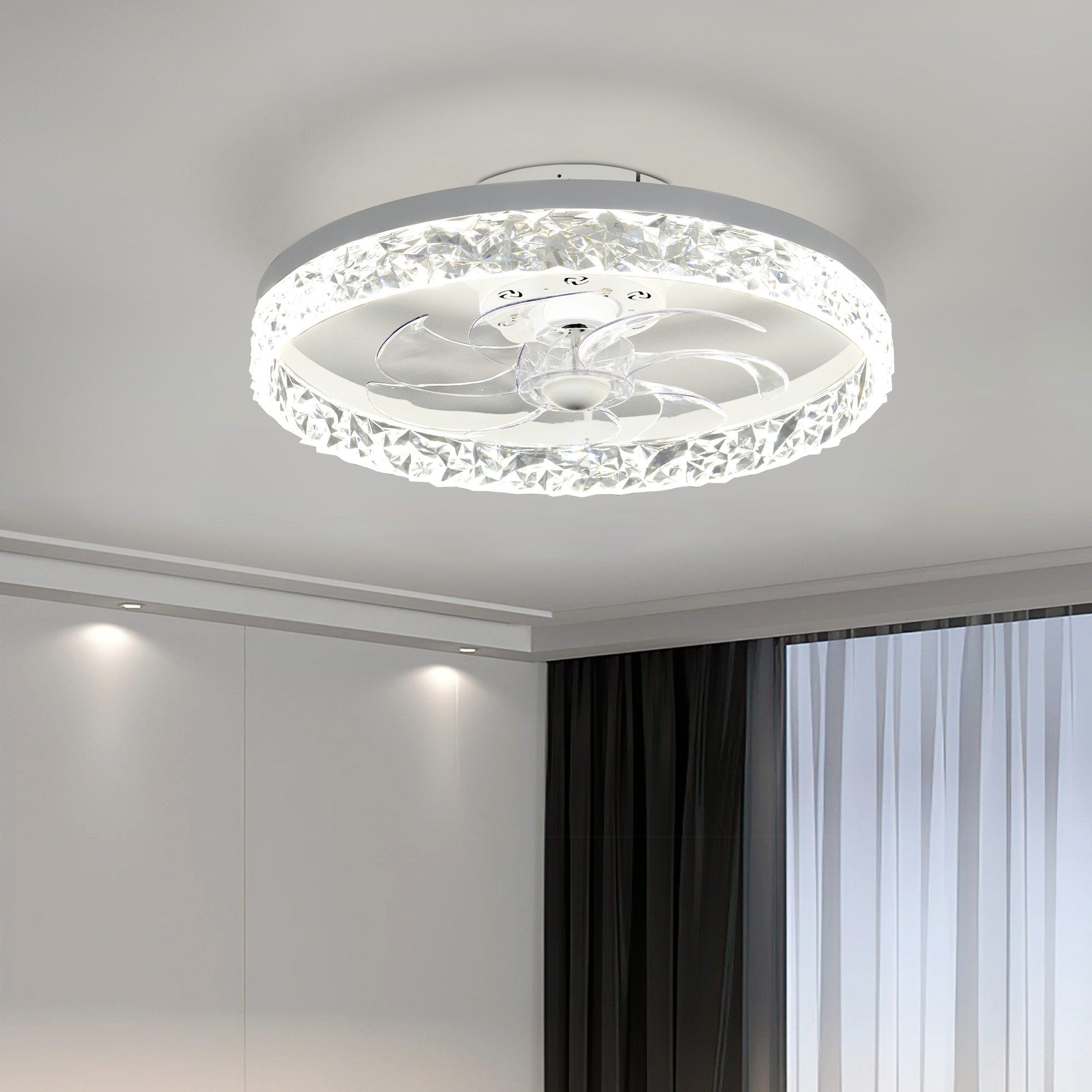 Orren Ellis Blodgett 20'' Modern Dimmable Ceiling Fan with Light LED ...