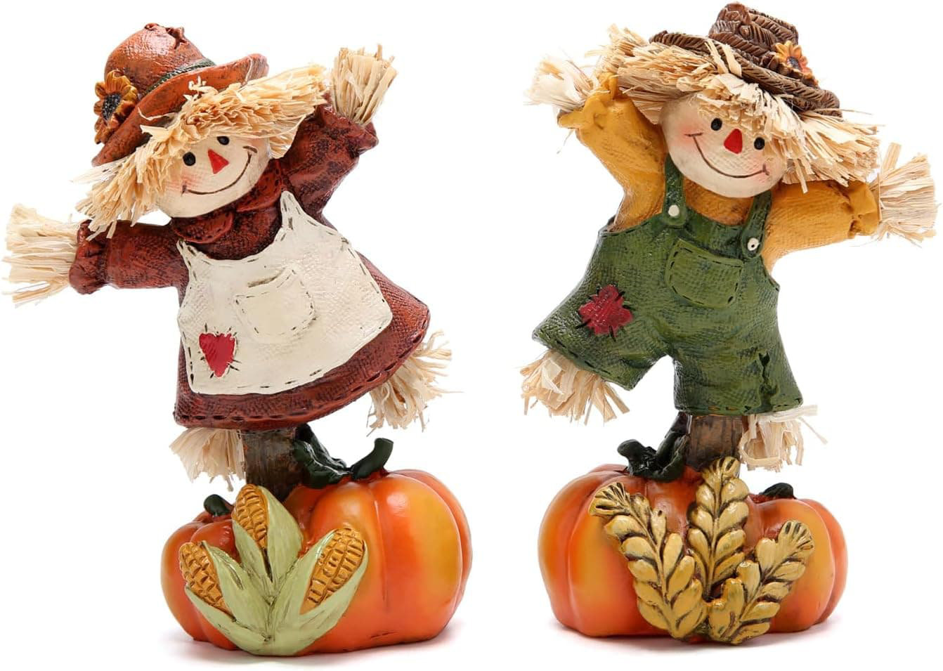 Ophelia & Co. Collectible Thanksgiving Pumpkin Scarecrow Figurines: Handcrafted Fall Harvest ...