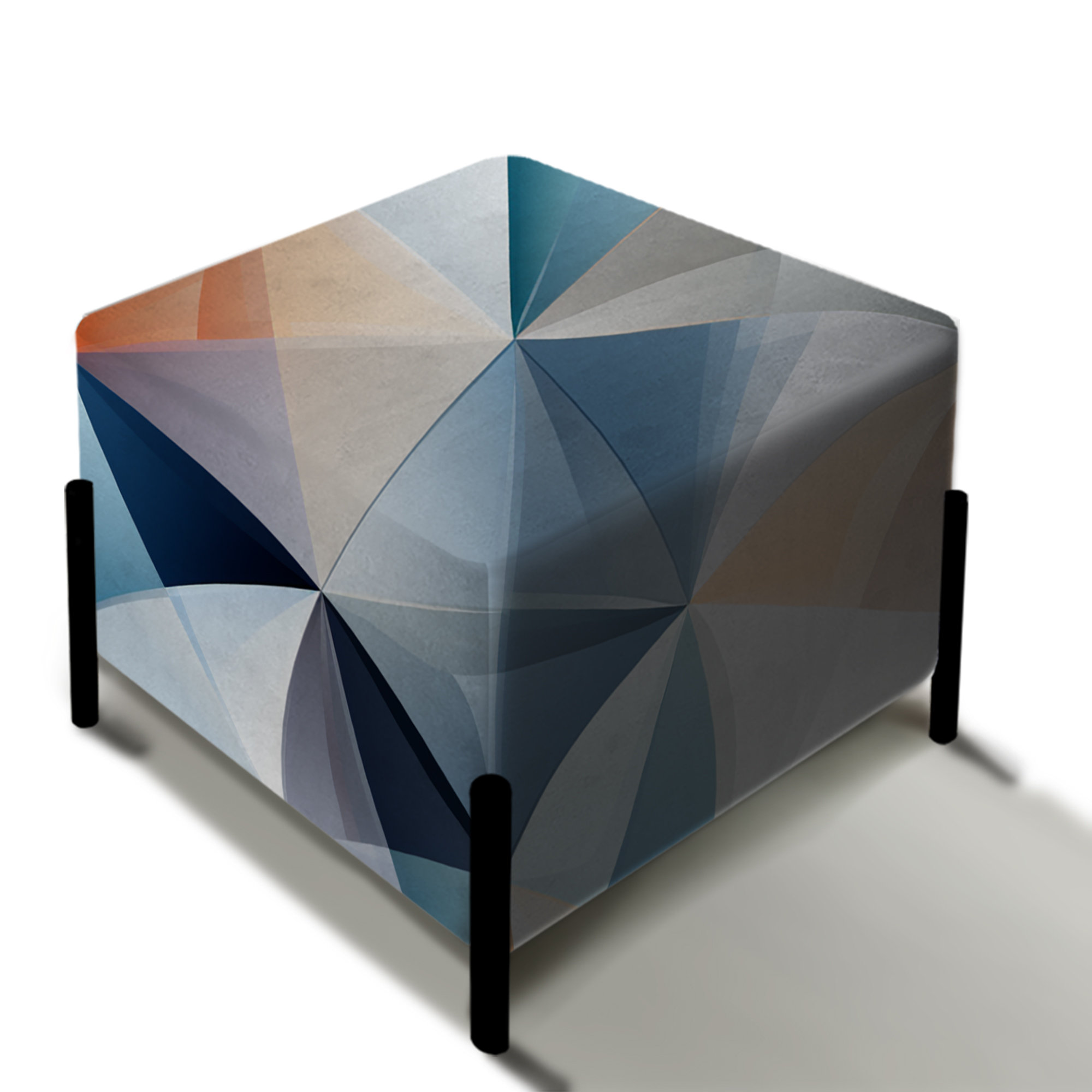 Design Art Ethereal Geometry - Patchwork Square Ottoman | Wayfair