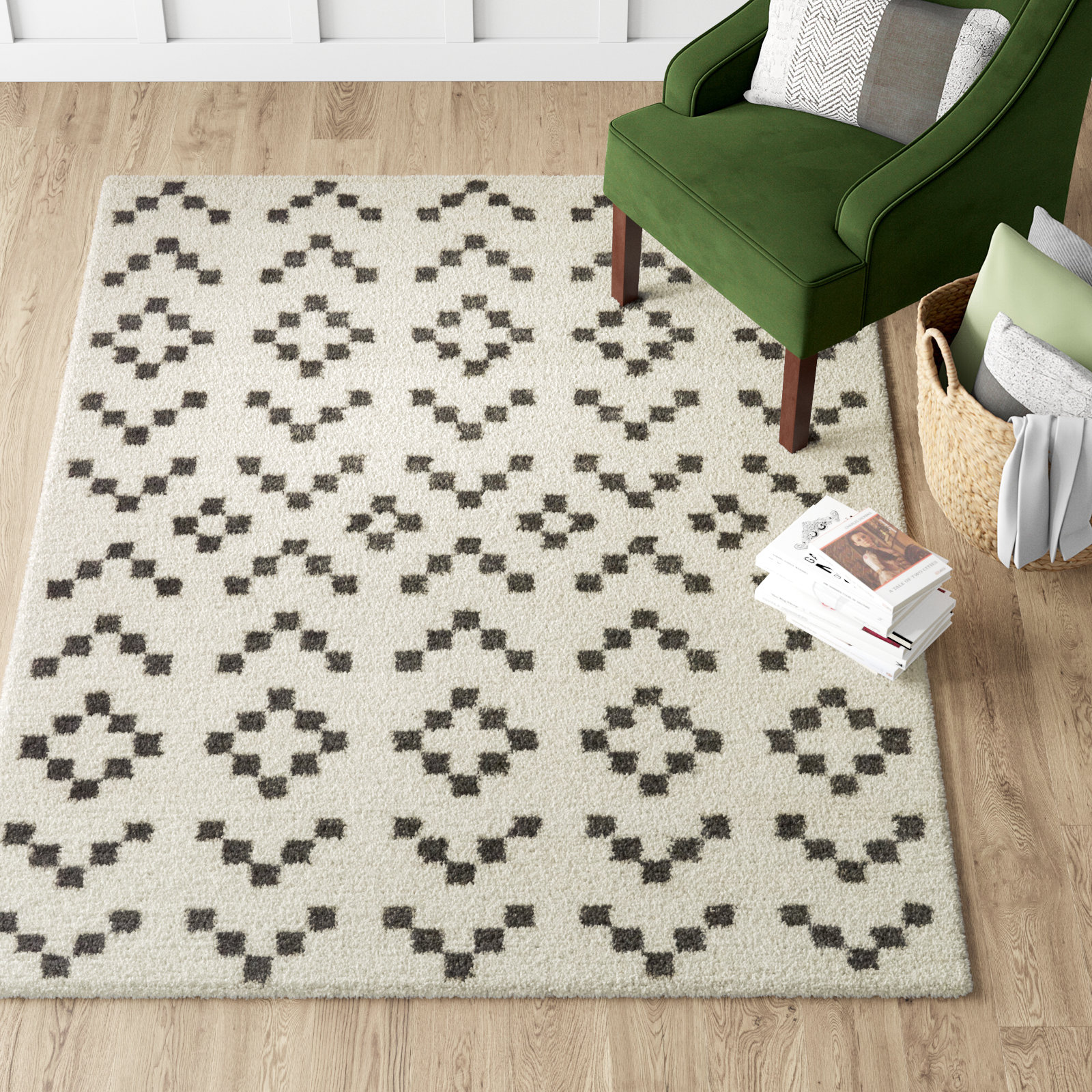 Laurel Foundry Modern Farmhouse® Kavya Dark Grey Global Geometric Area ...