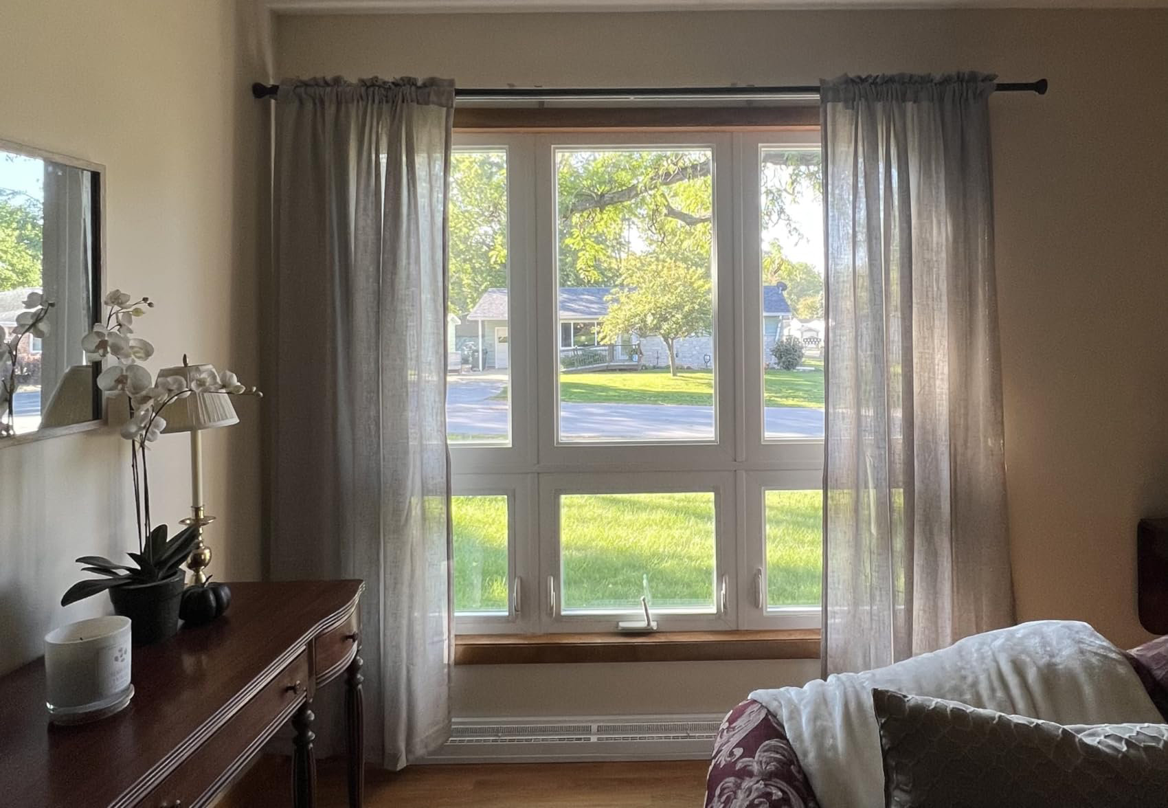 Hokku Designs 2 Panels Linen Rustic Casual Subtle Textured Light ...