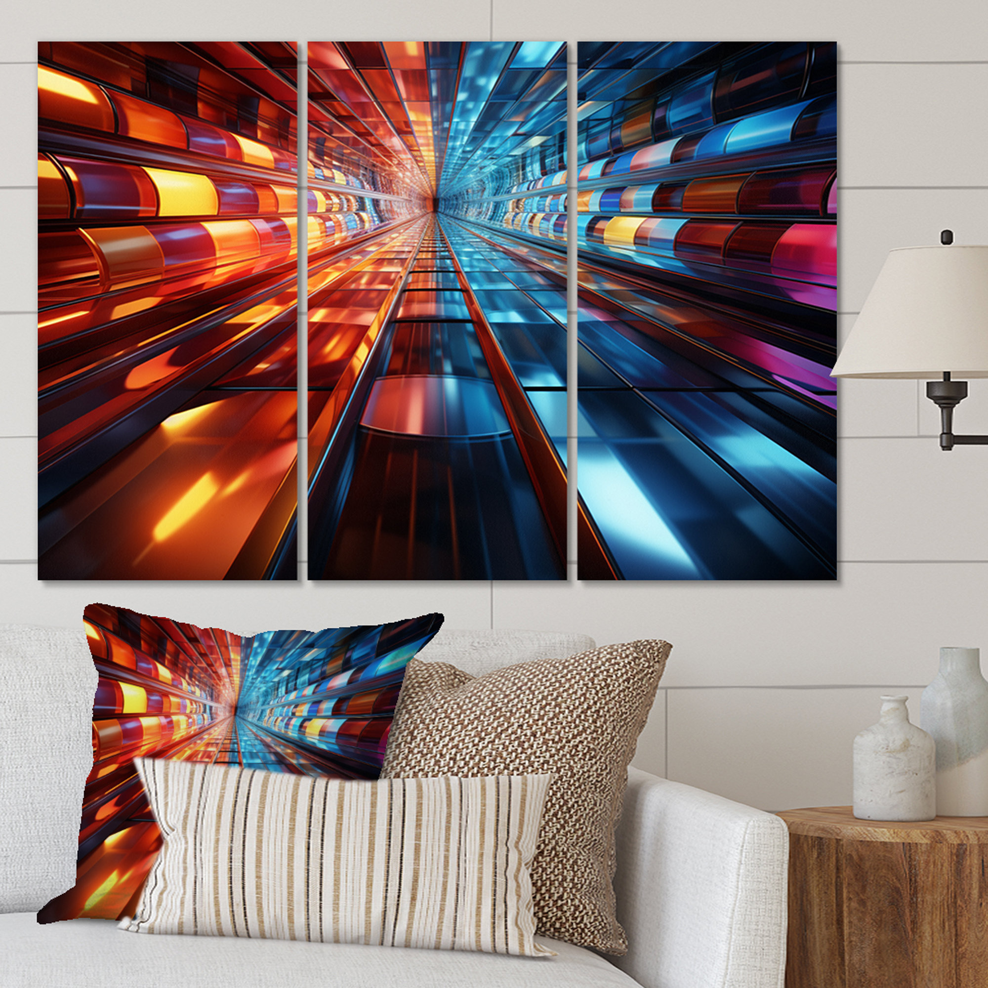 Latitude Run® Colorful Tunnel Abstract Dimensions Bold - Abstract Metal ...
