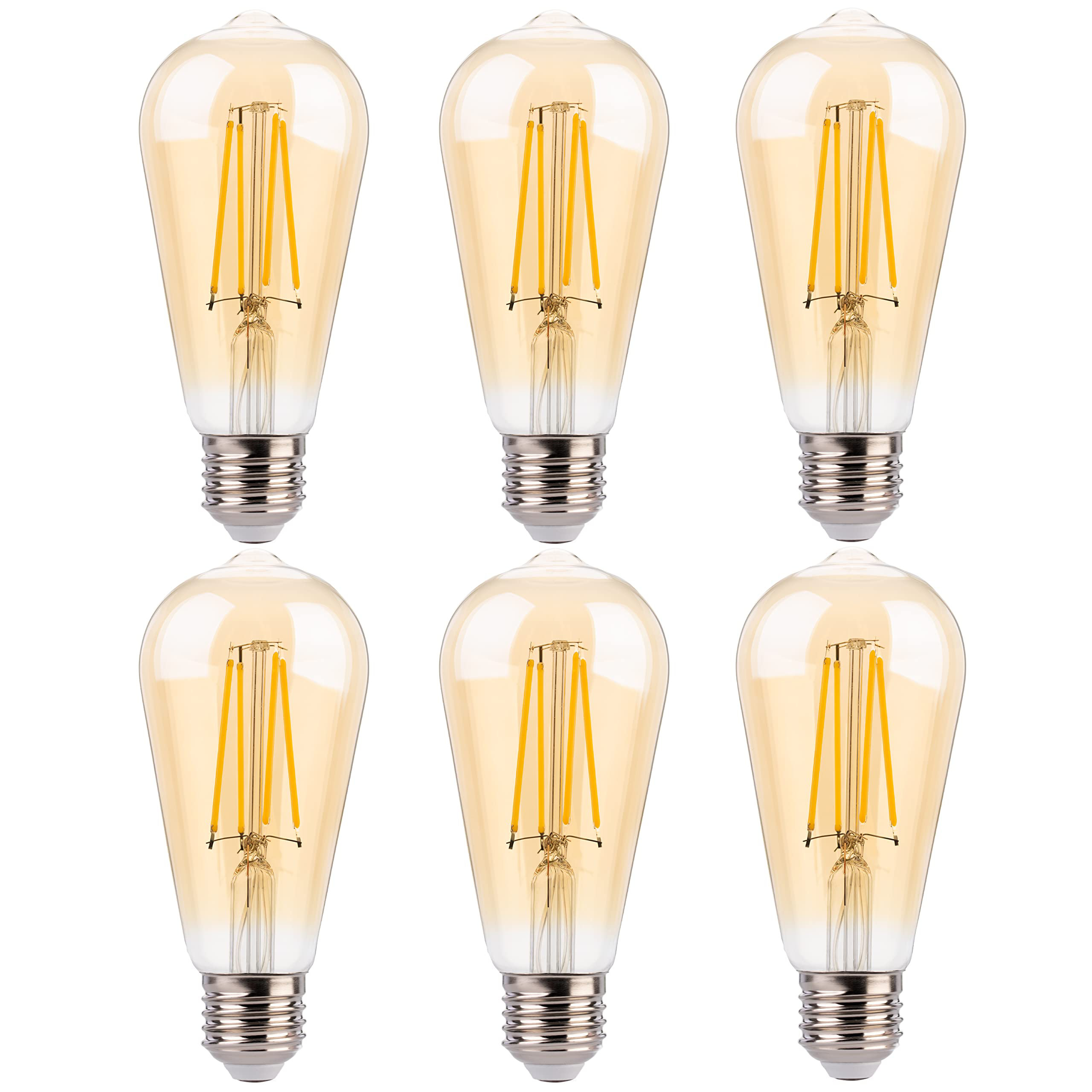FLSNT 40w Equivalent Led Edison Bulbs With Amber Glass, 4w St19 ...