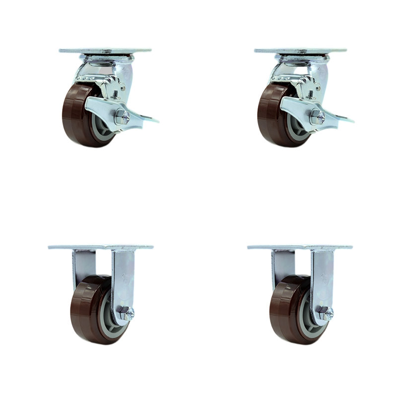 Service Caster 4 Piece Polyurethane Caster Set | Wayfair