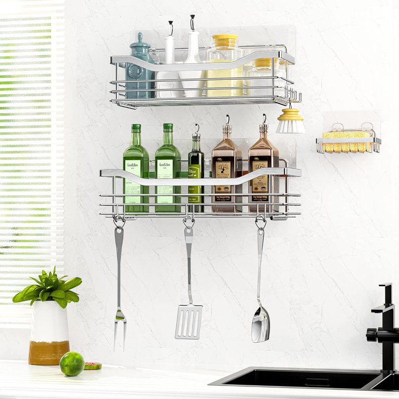 Rebrilliant Raenna Wall Stainless Steel Shower Caddy | Wayfair