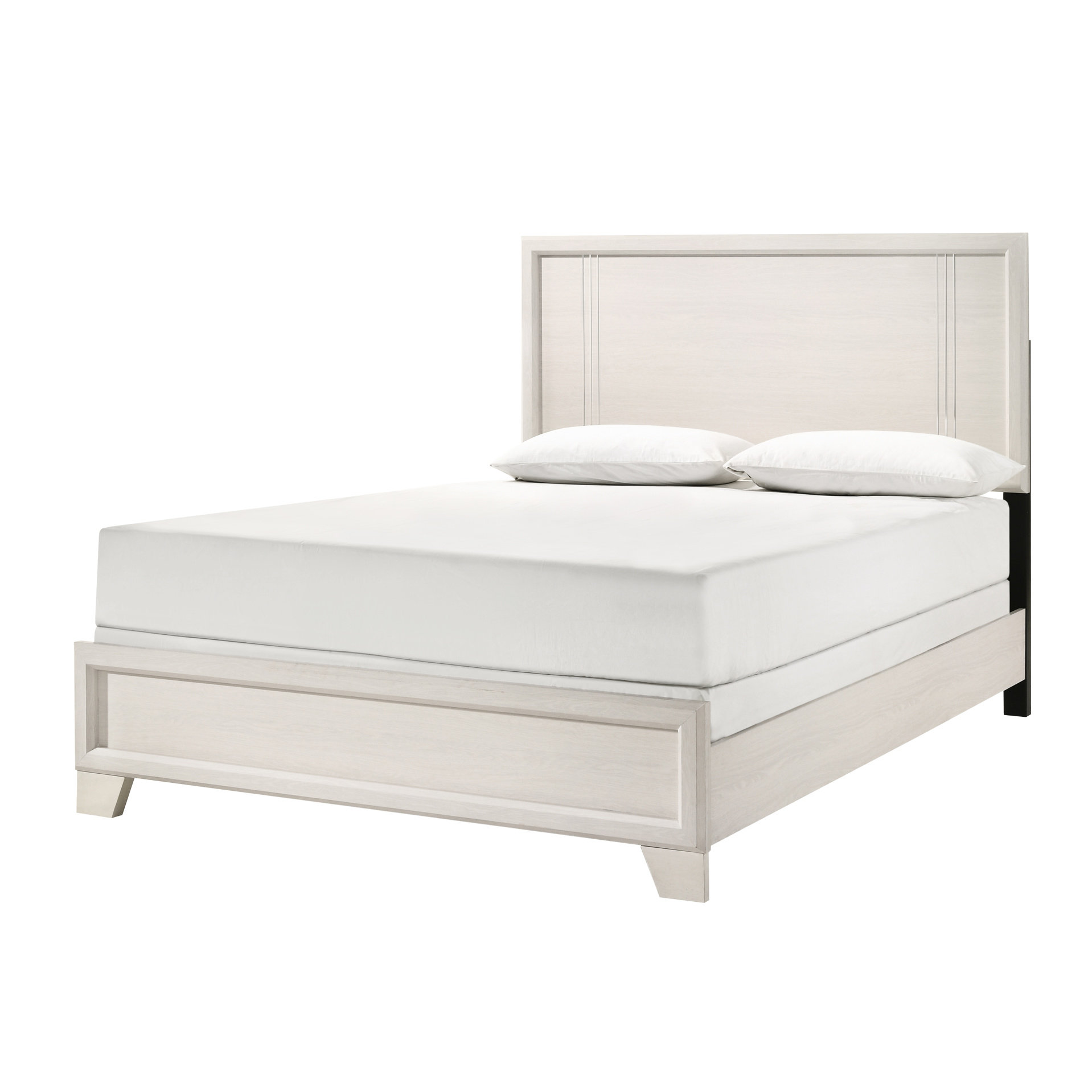 Latitude Run® 1Pc Queen Size Panel Bed, Contemporary Style Wood Off ...