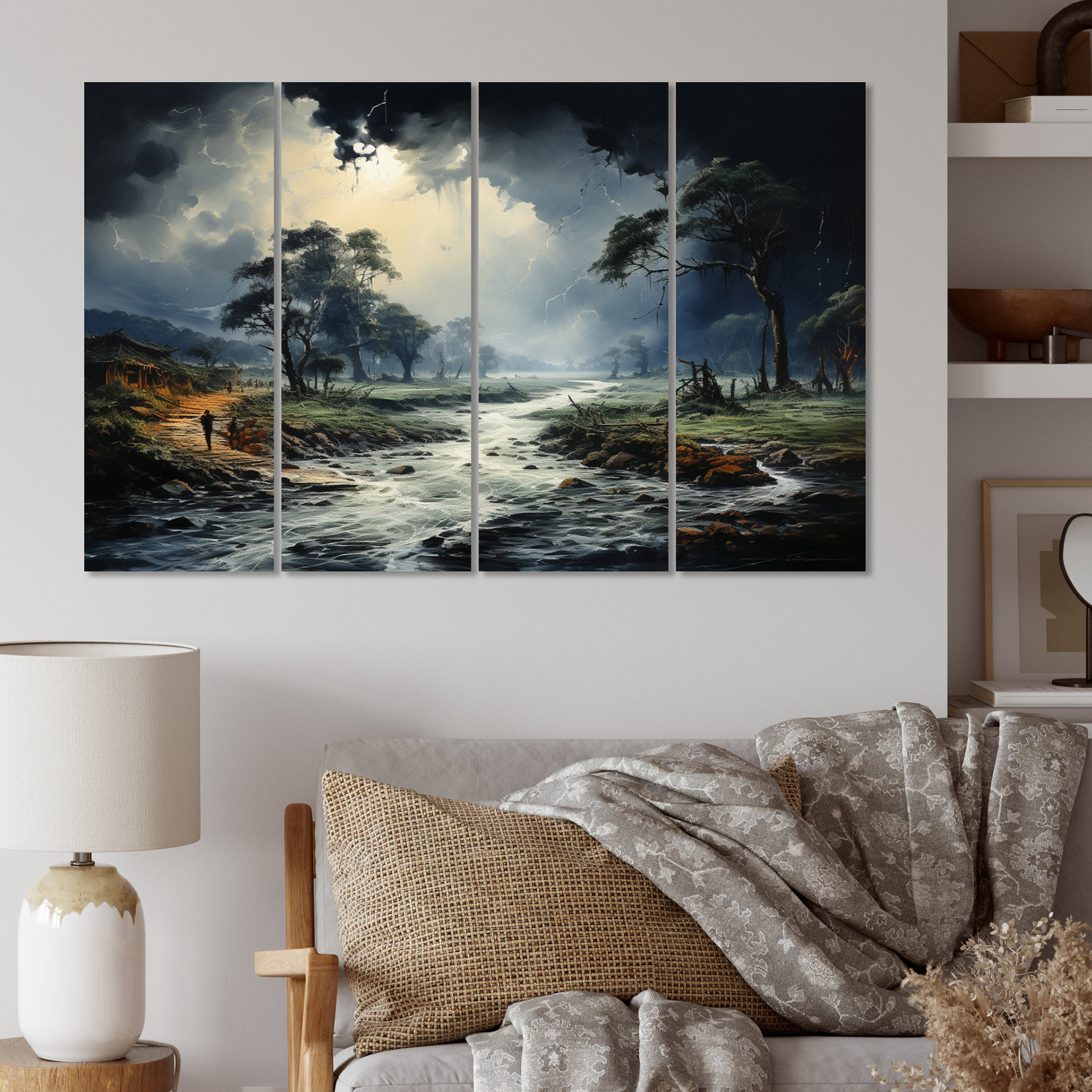 Millwood Pines Green Storm Torrential Deluge - Landscapes Wall Art ...