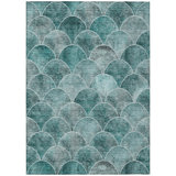 Geometric Teal Area Rugs You'll Love | Wayfair