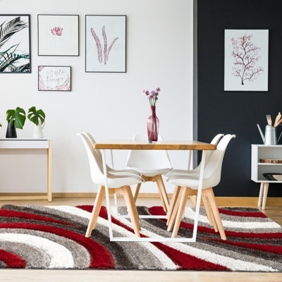 Orren Ellis Koo Geometric Red Area Rug & Reviews | Wayfair