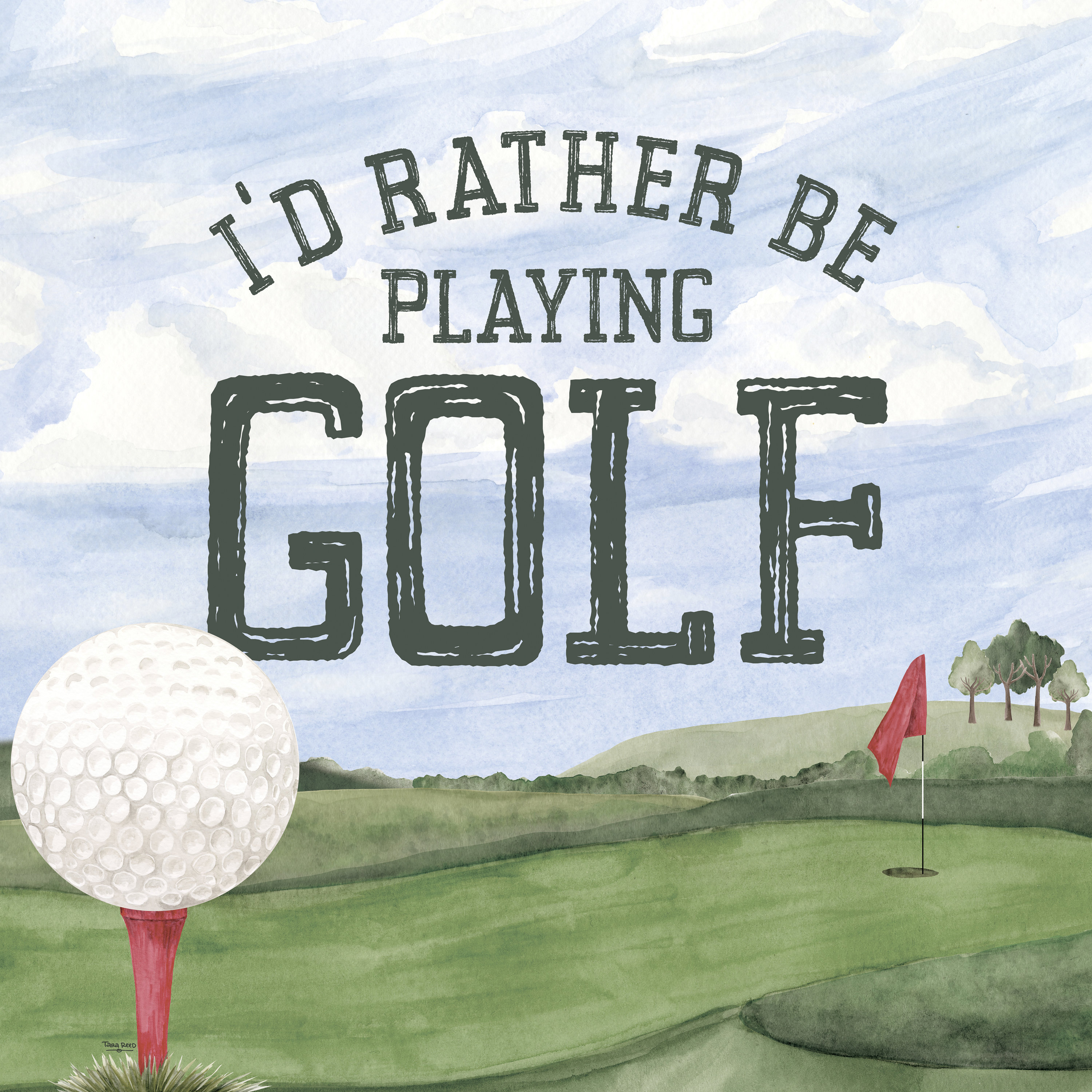 Trinx Lenaya Golf Days Neutral III-Rather Be On Canvas by Tara Reed ...